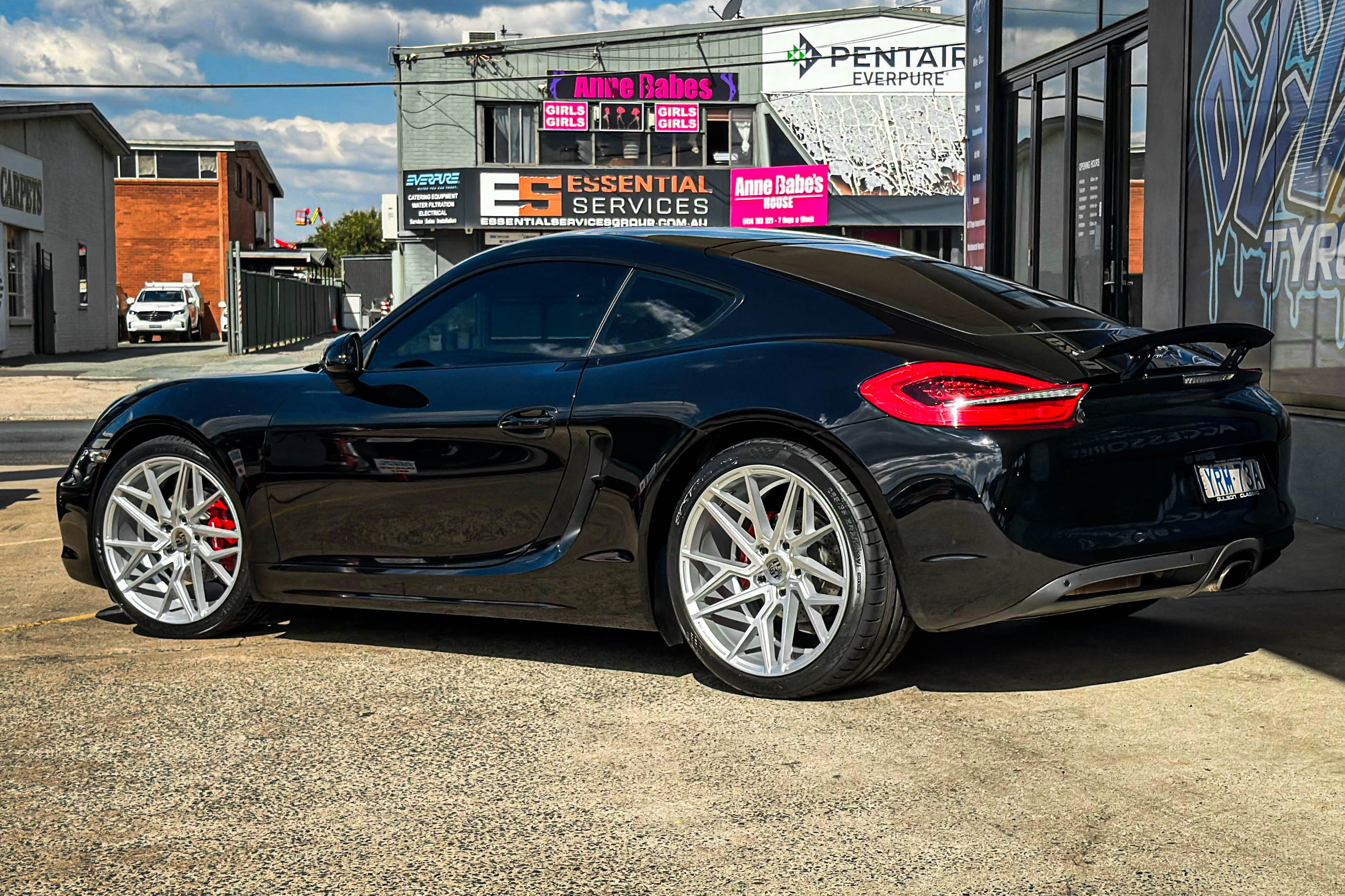 porsche cayman hussla jacques bright silver wheel #19012