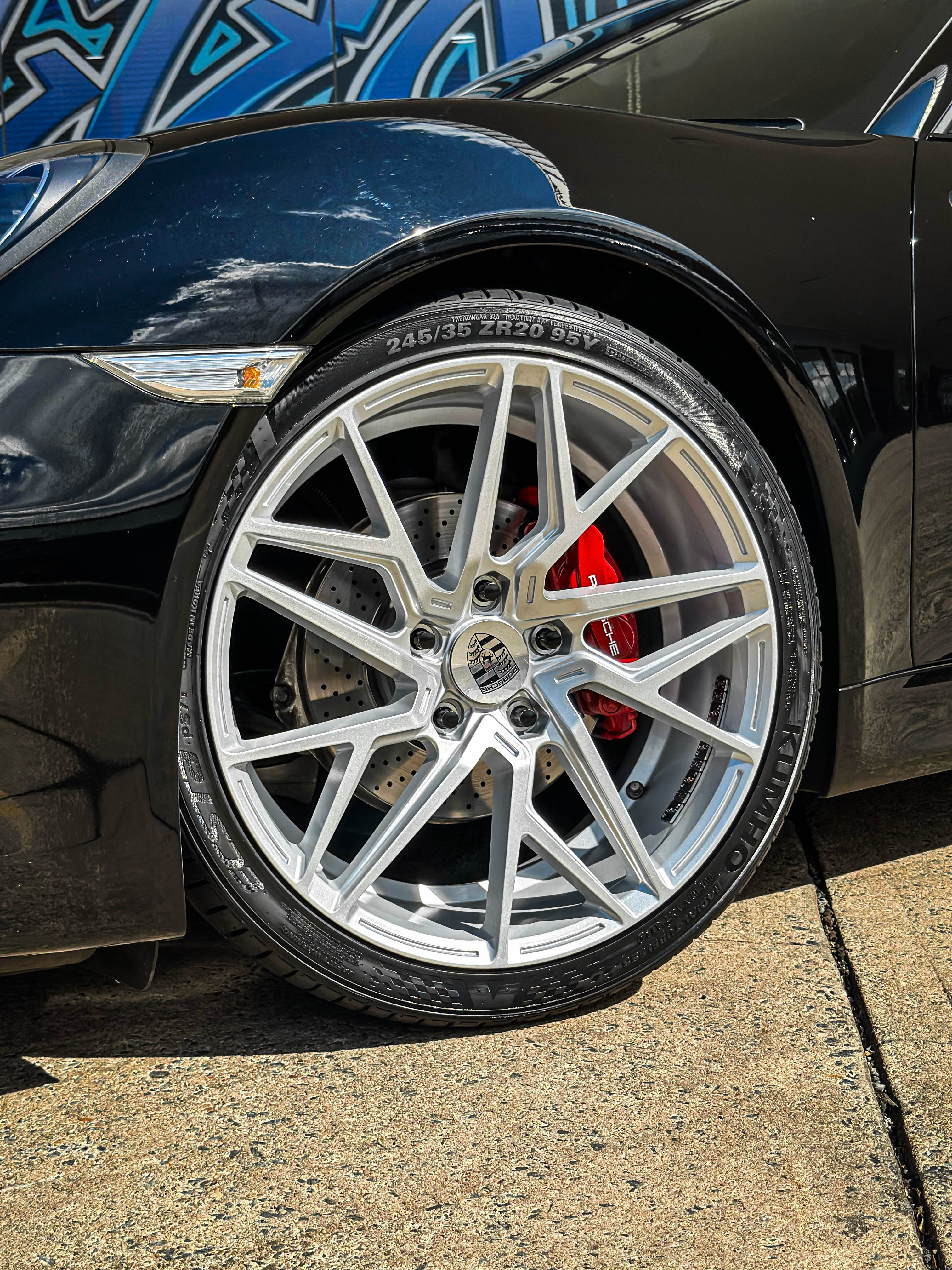 porsche cayman hussla jacques bright silver wheel #19012