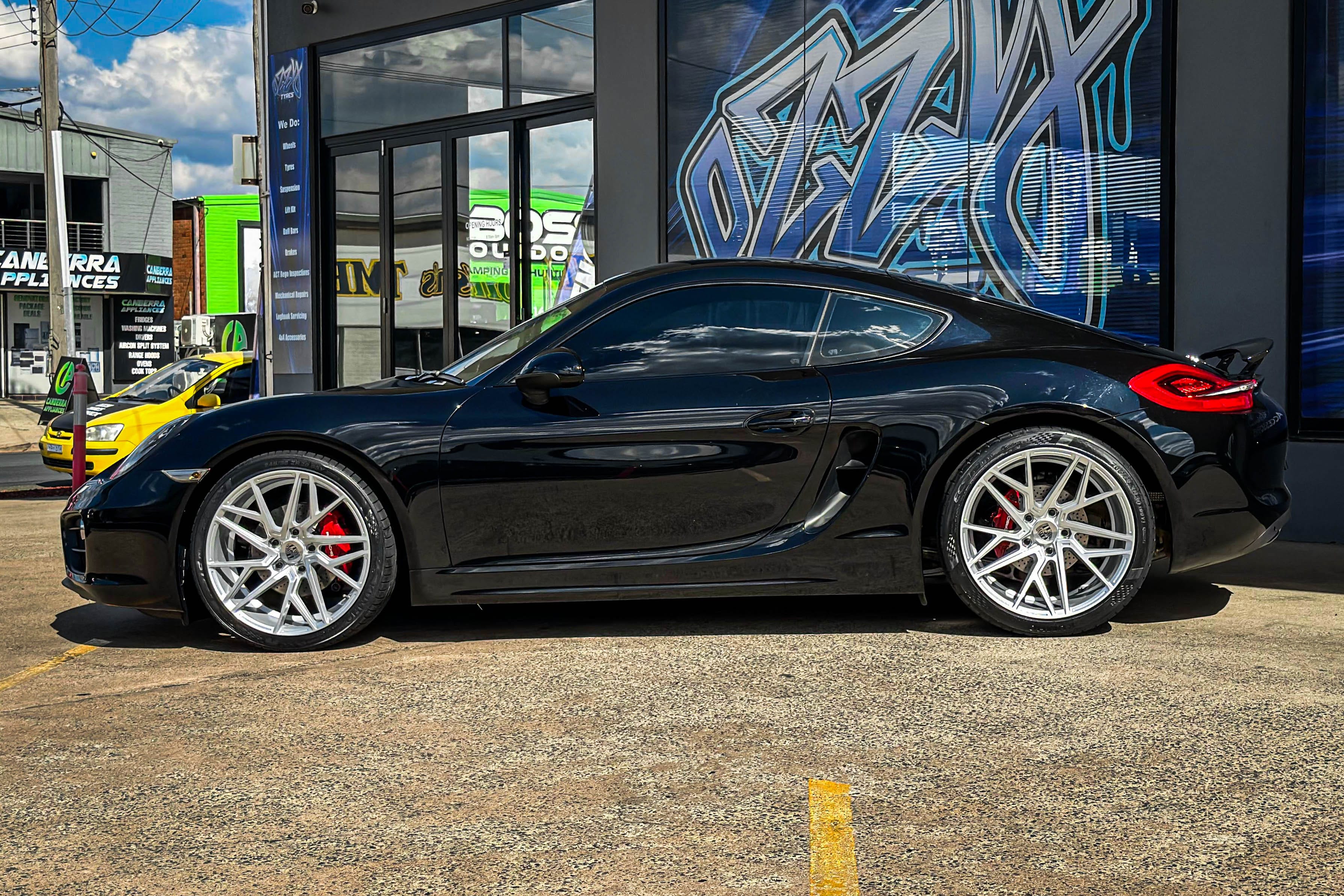 porsche cayman hussla jacques bright silver wheel #19012