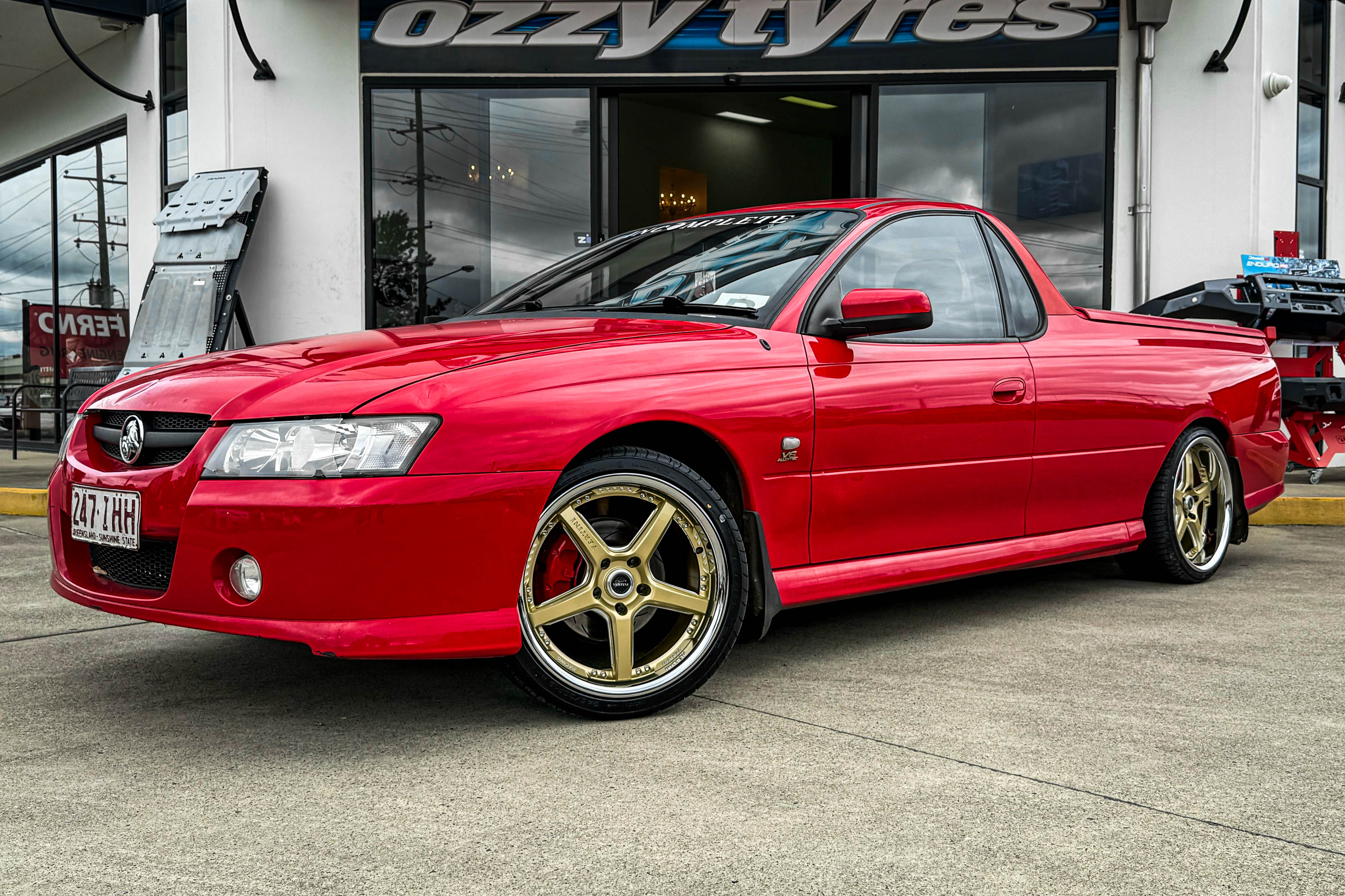 holden commodore ute vertini drift gold chrome lip wheel #19080