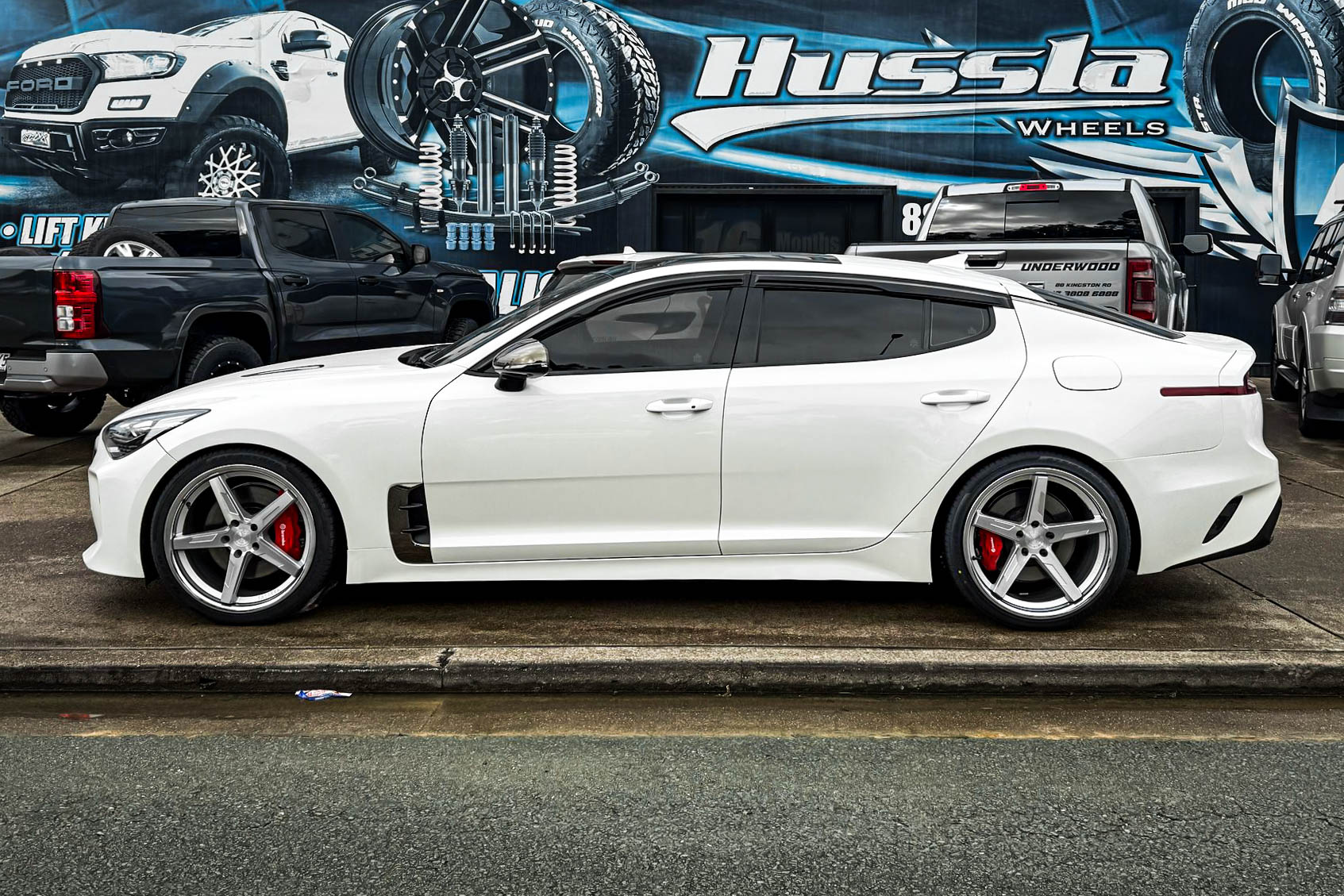 kia stinger vertini rf1.7 brushed silver chrome lip wheel #19132