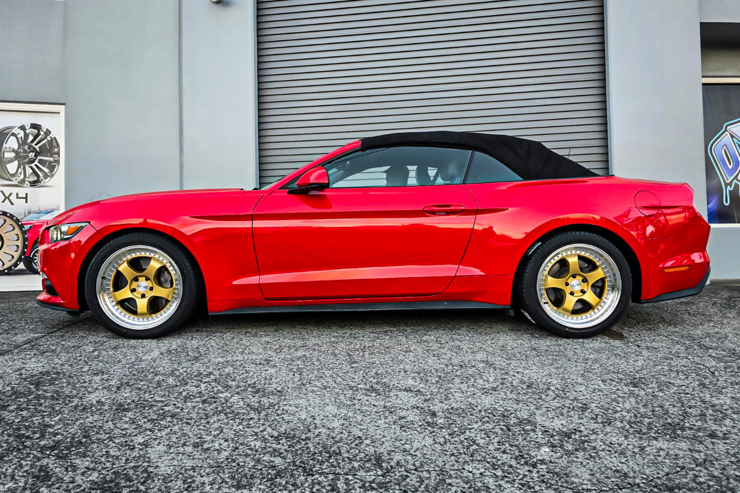 ford mustang hussla zen gold chrome rivets machined lip wheel #19192