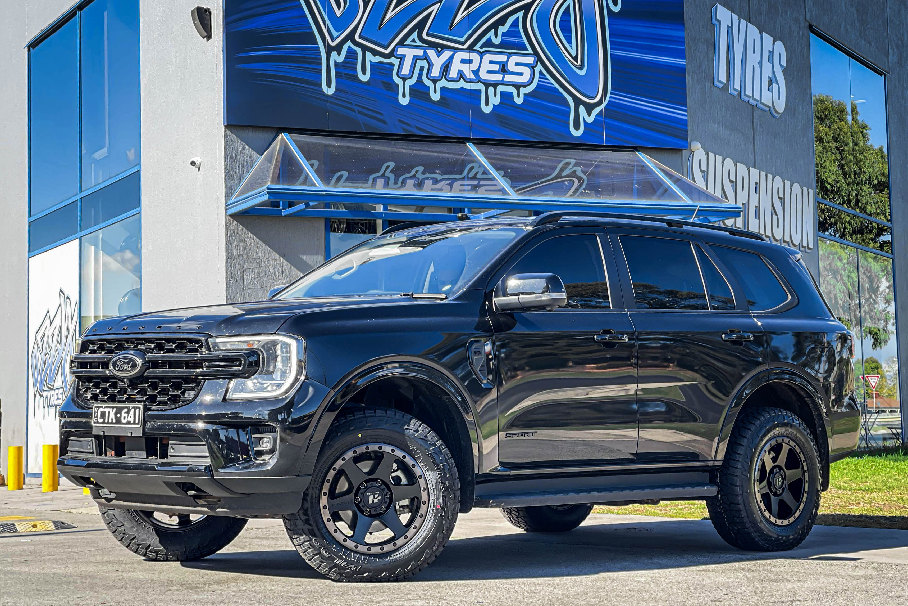 ford everest hussla spitfire matte black wheel #19246