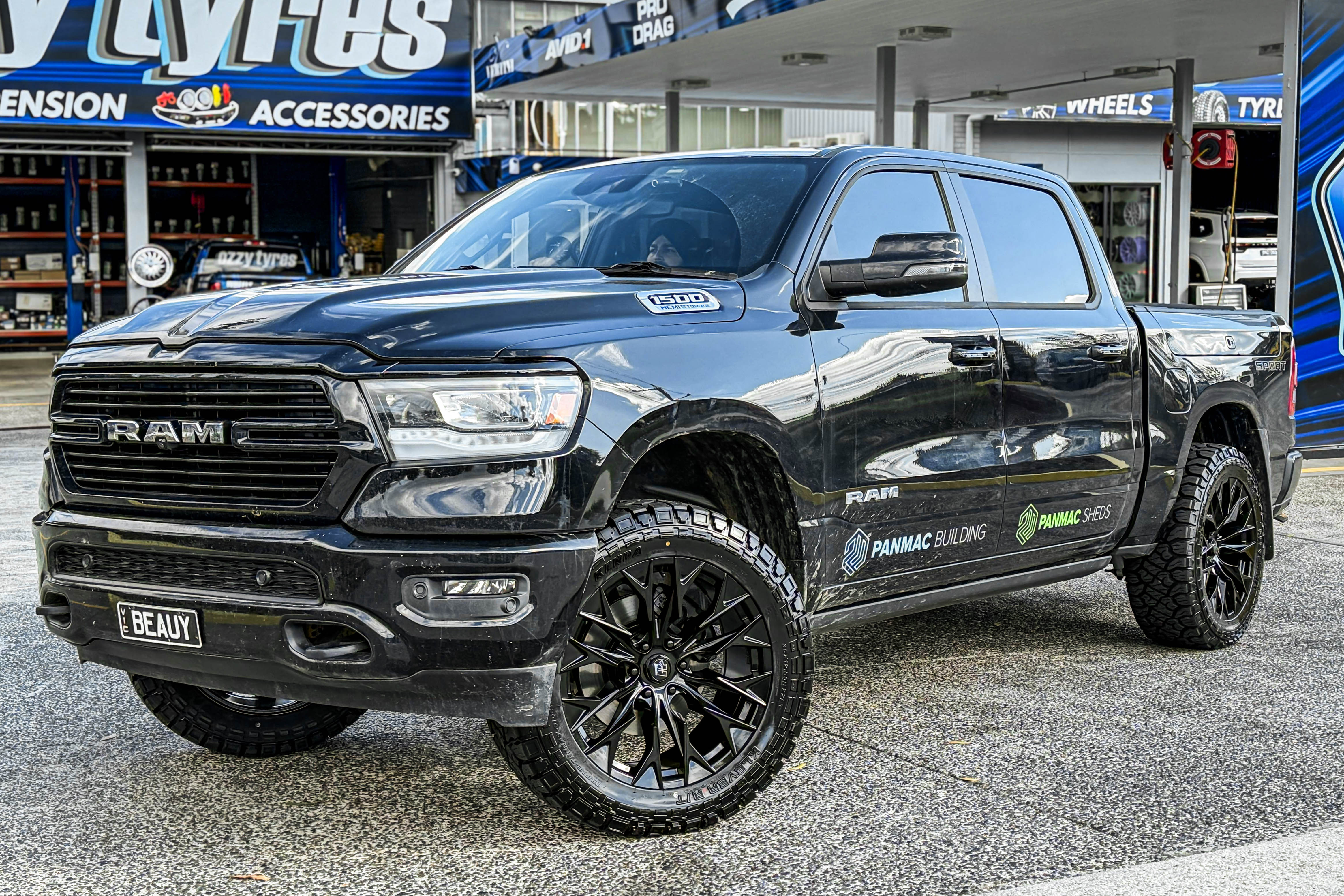 ram 1500 hussla phantom gloss black wheel #19268