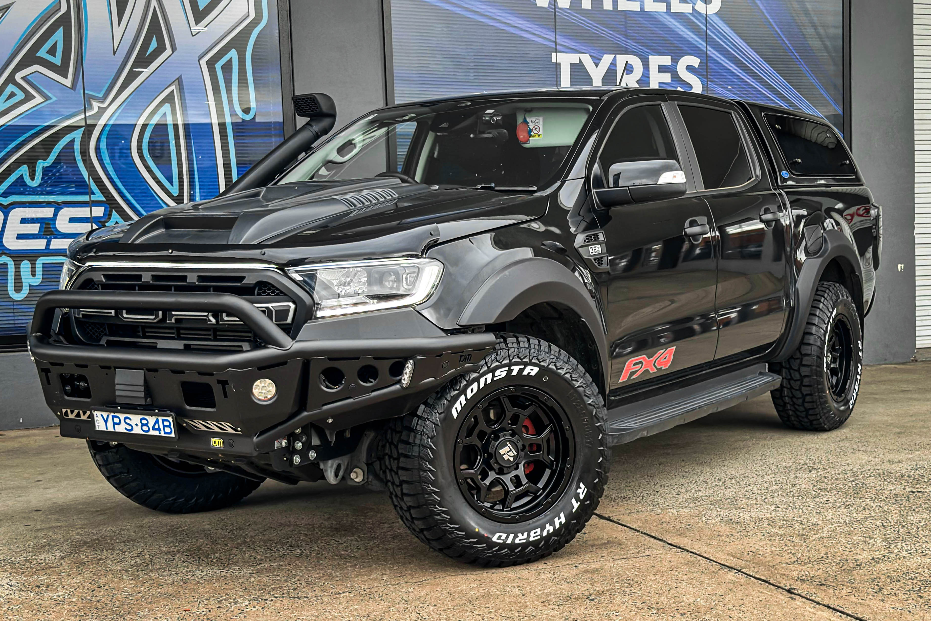 ford ranger hussla trench matte black wheel #19271