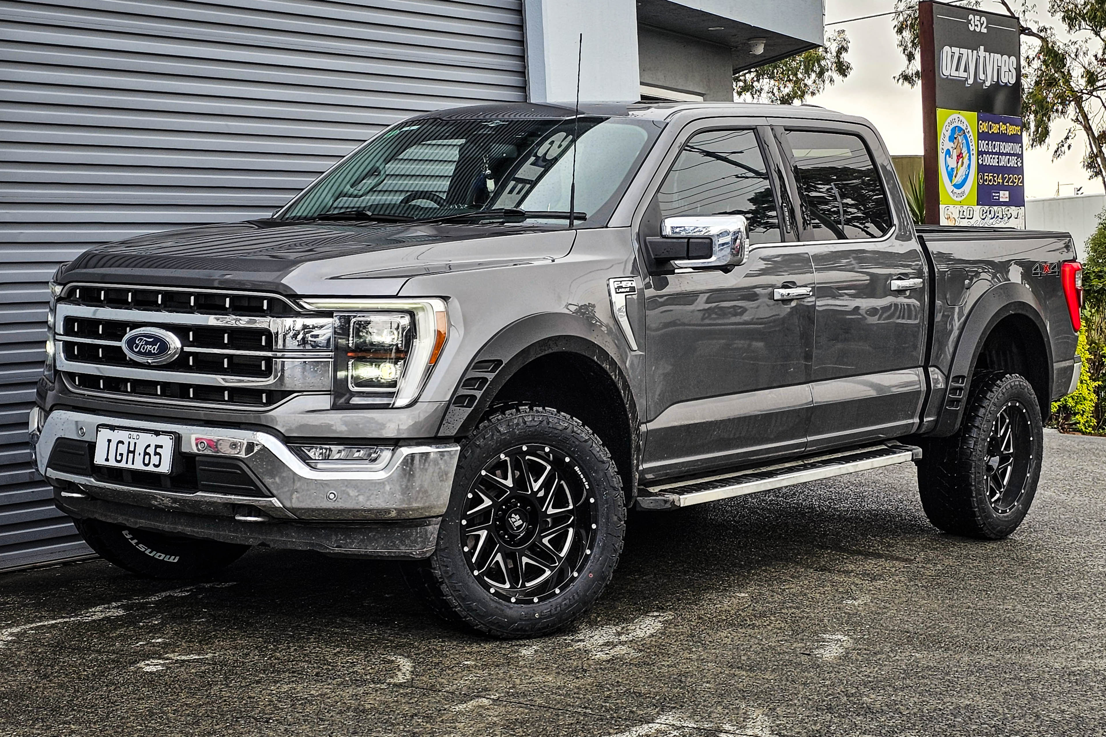 ford f-150 hussla tomahawk gloss black milled wheel #19342