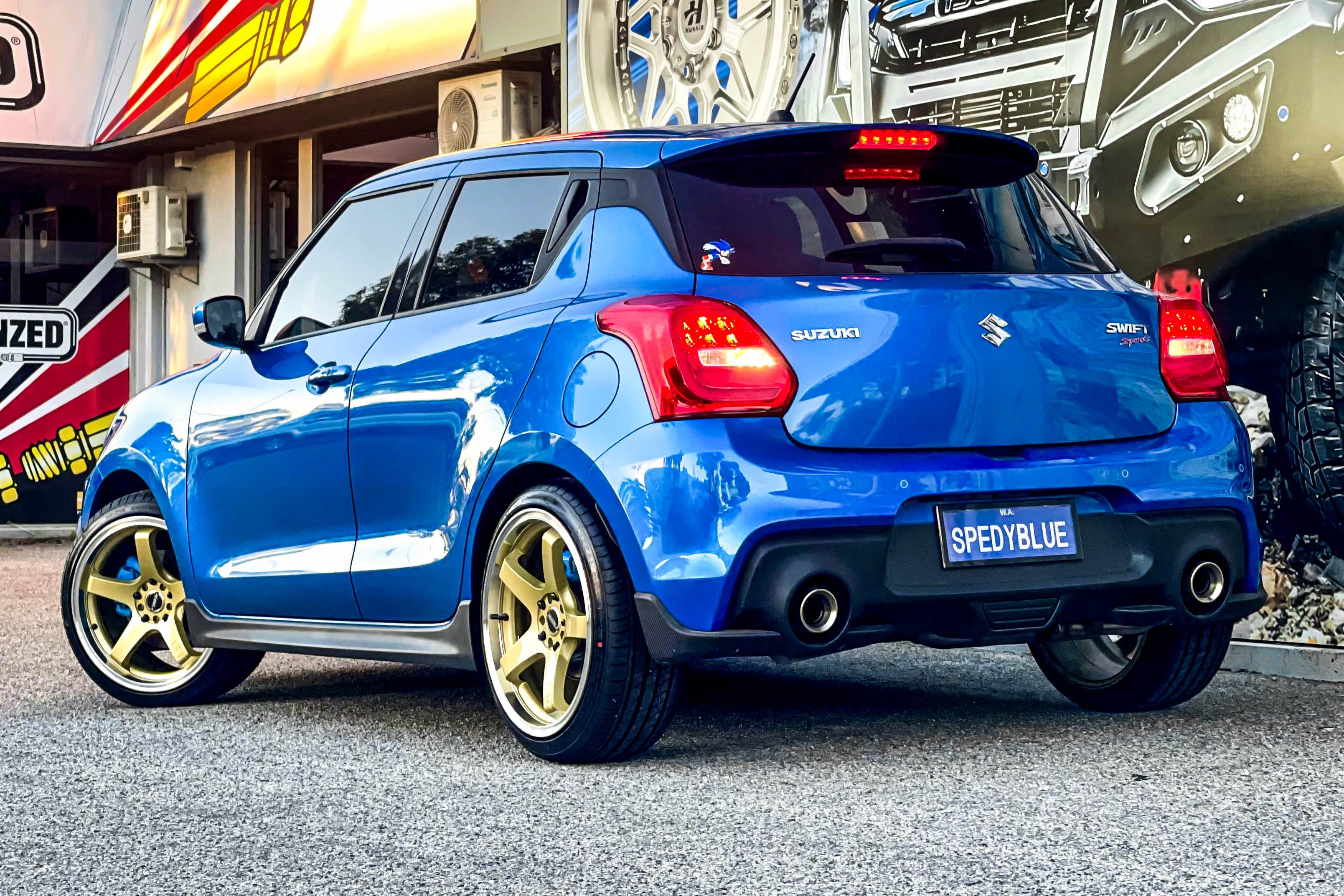 suzuki swift sport hussla gt gold polished lip wheel #19391
