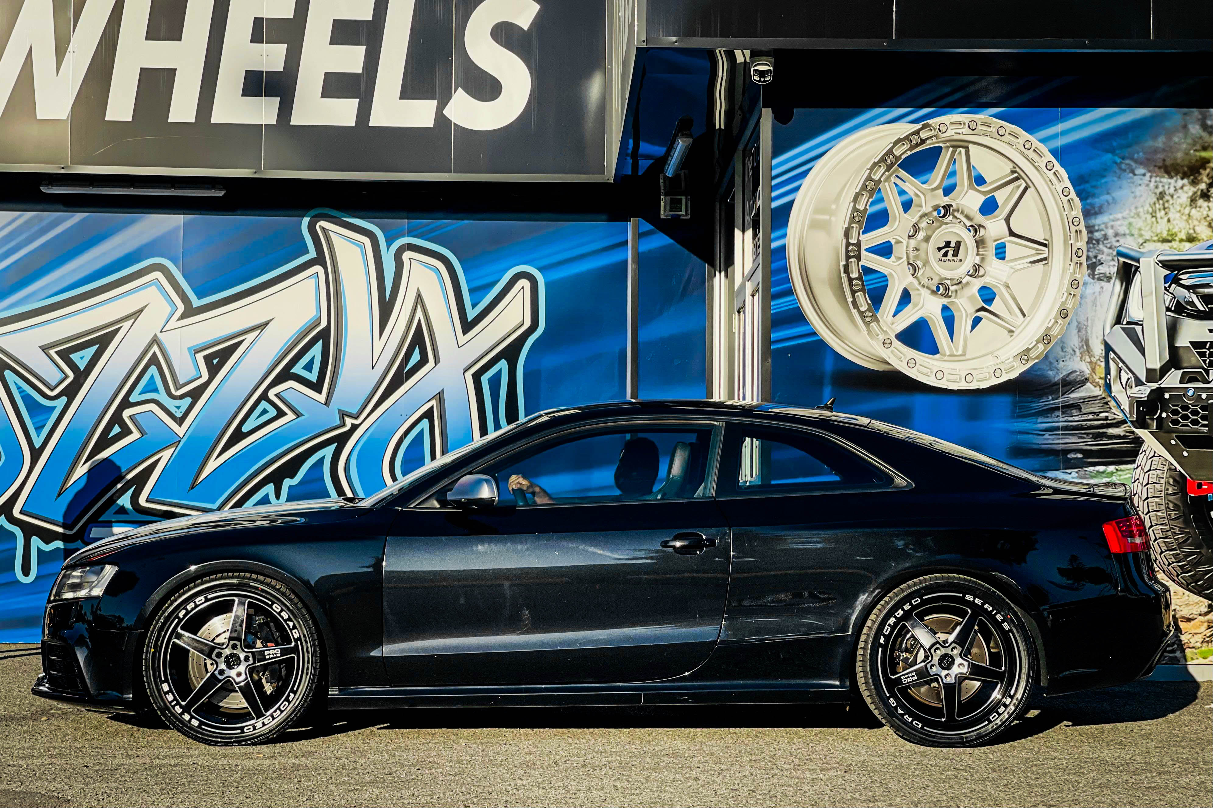 audi rs5 pro drag pd1 black lip wheel #19414