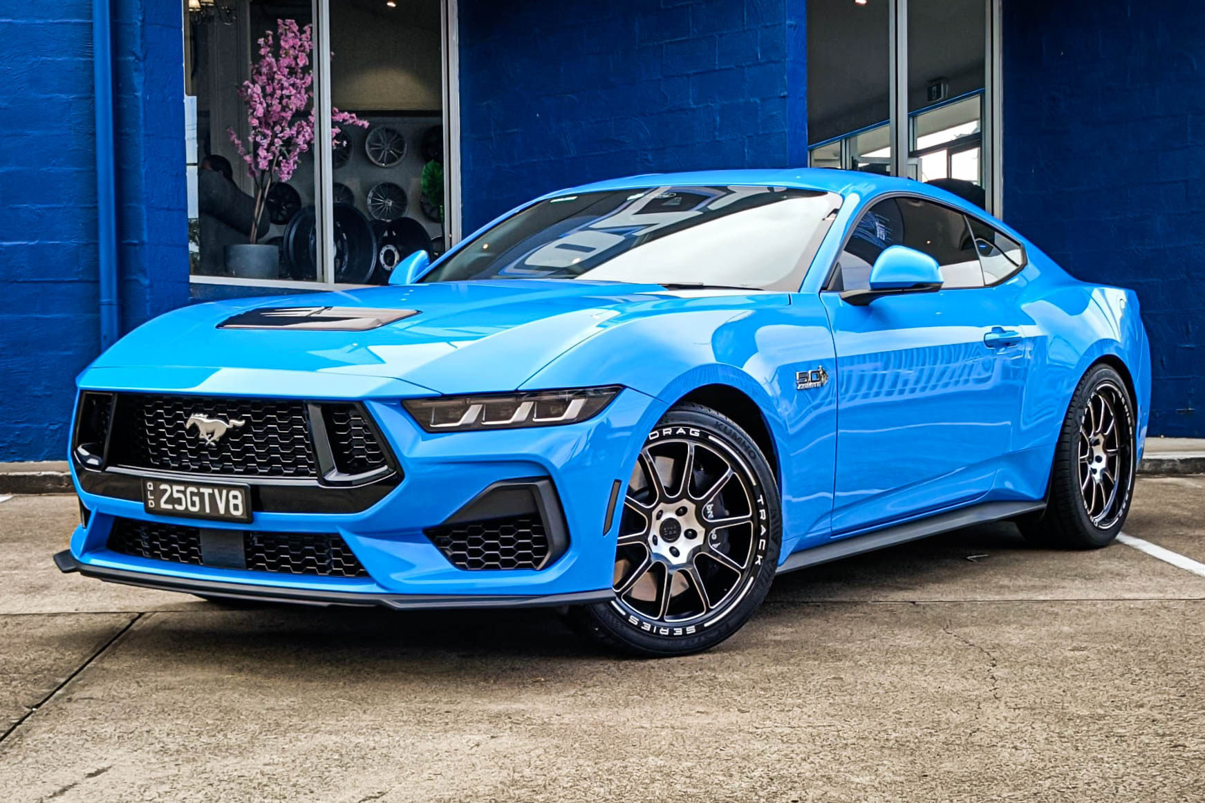 ford mustang pro drag track series gloss black milled spokes milled ...