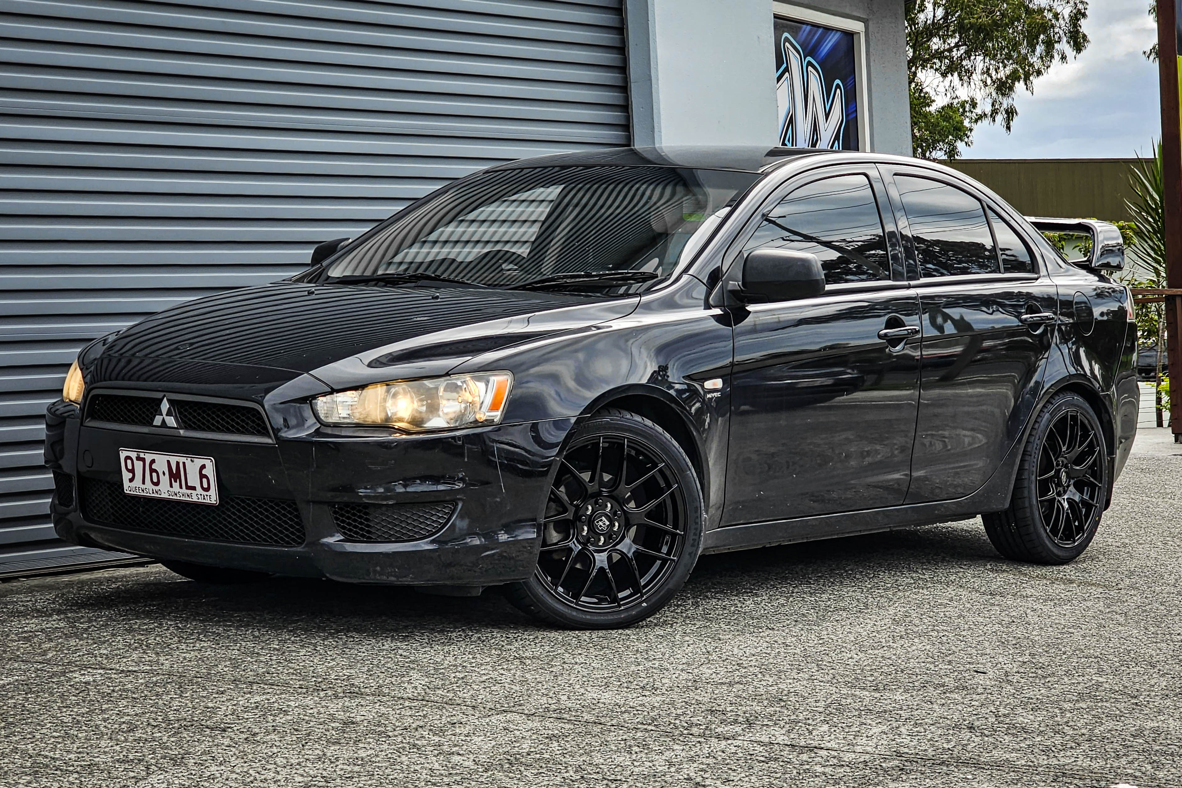 mitsubishi lancer hussla 030 gloss black wheel #19462