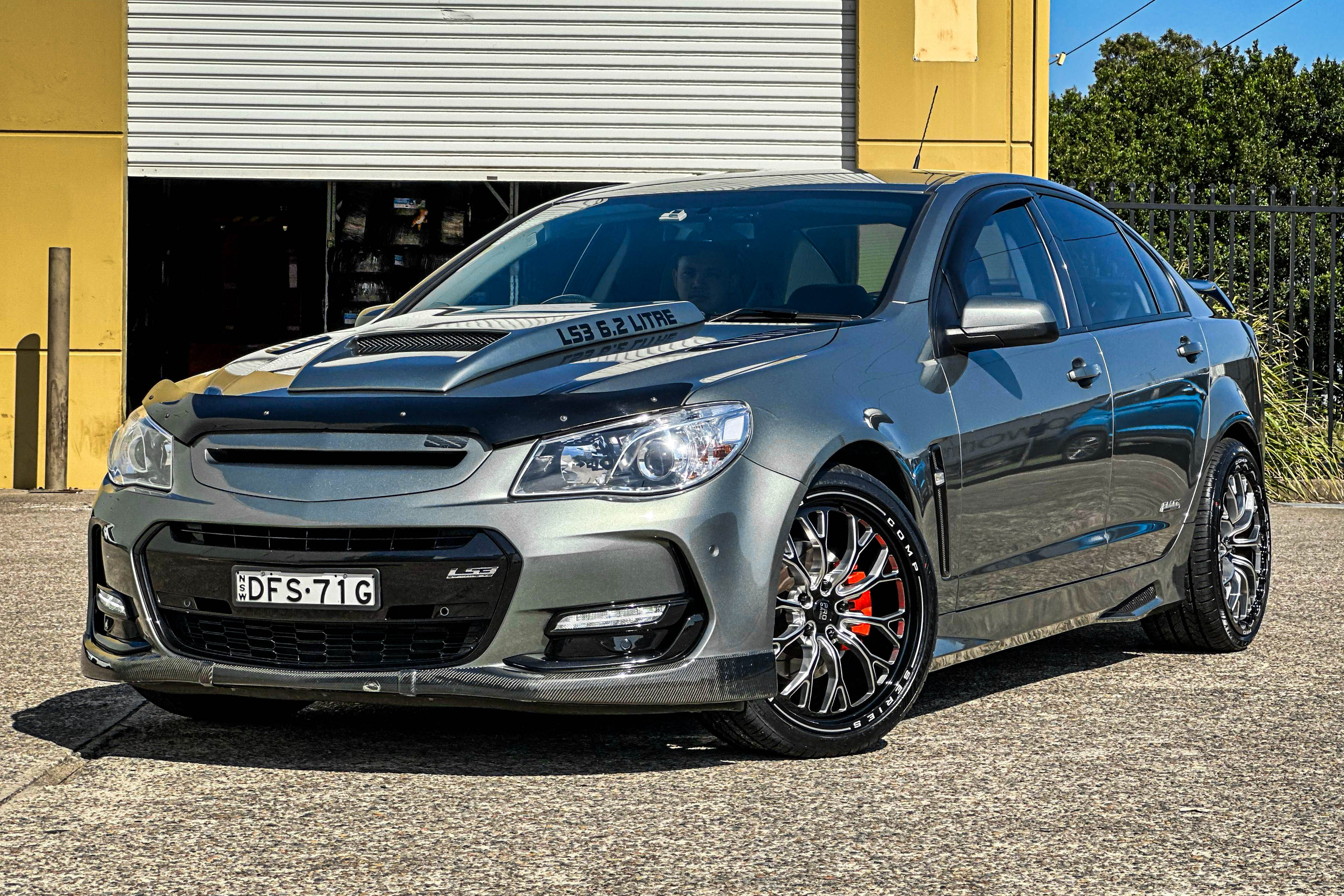 holden commodore pro drag comp series gloss black milled wheel #19476