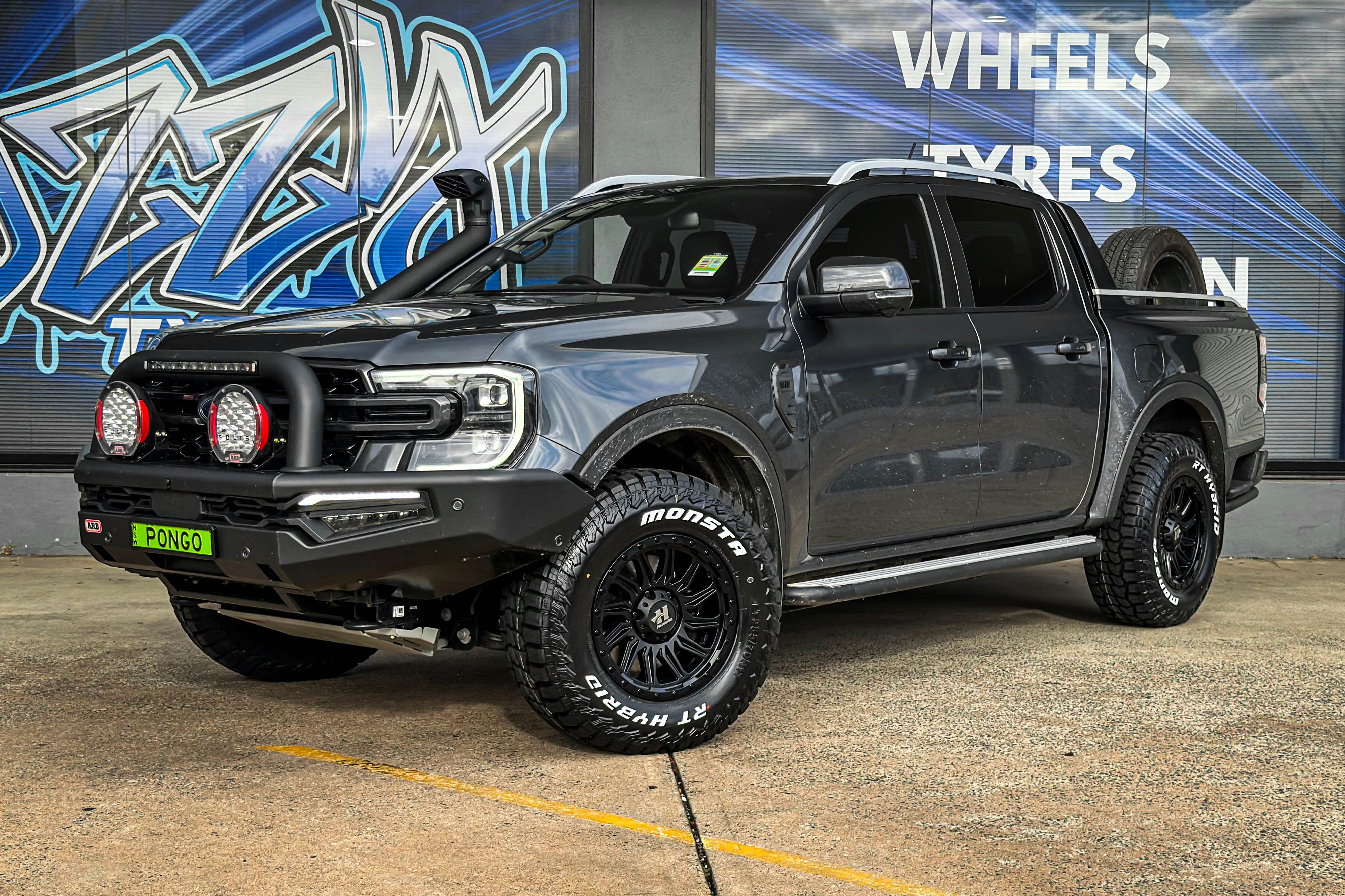 ford ranger hussla propeller matte black wheel #19531