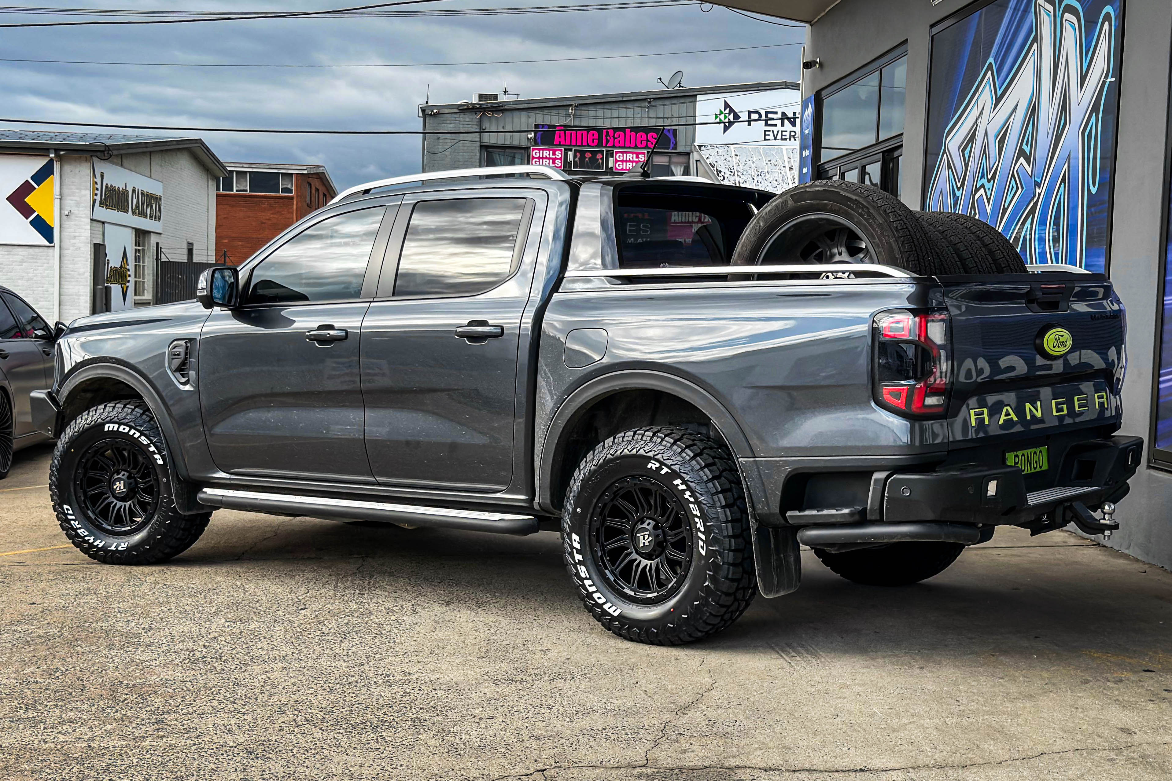 ford ranger hussla propeller matte black wheel #19531