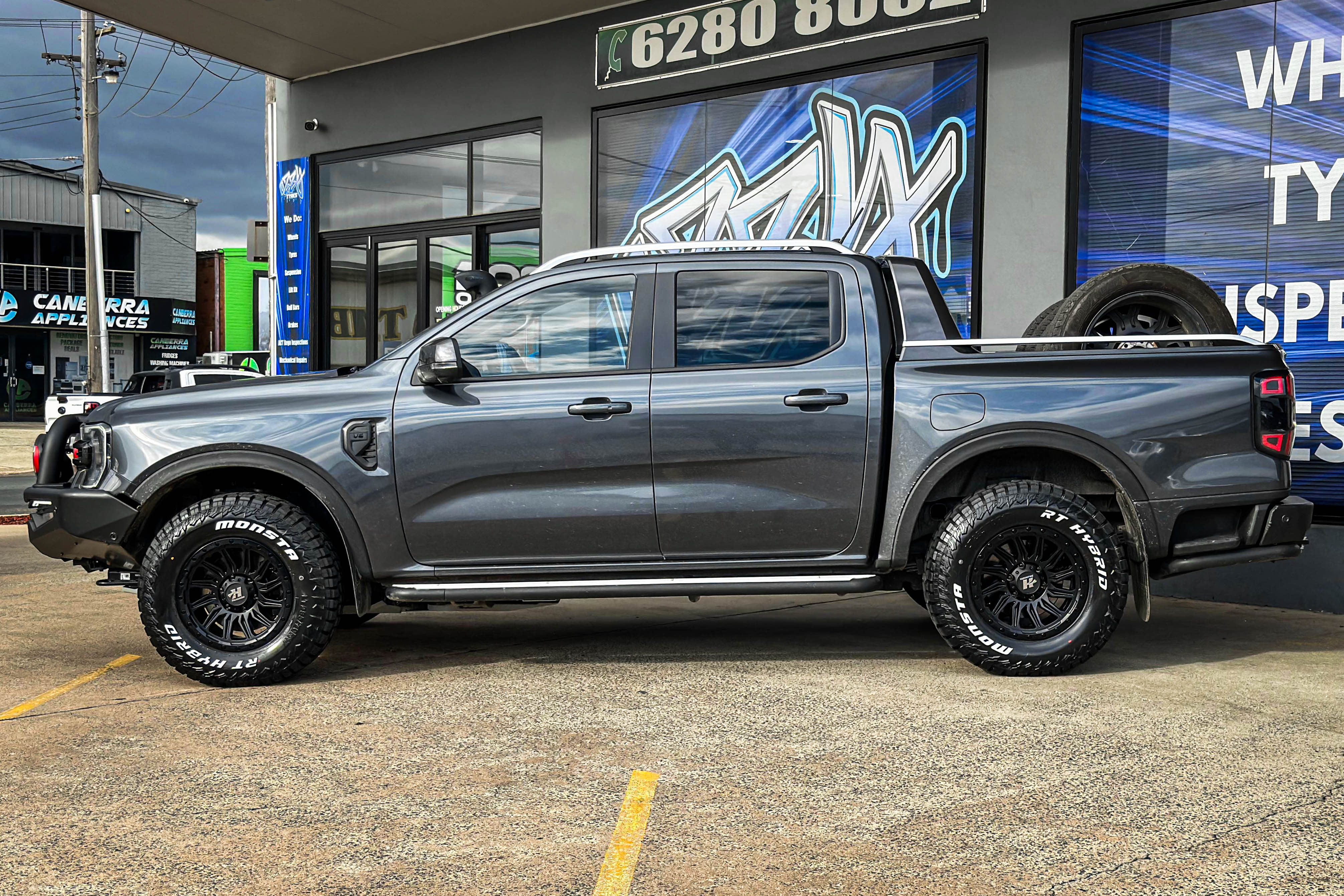ford ranger hussla propeller matte black wheel #19531