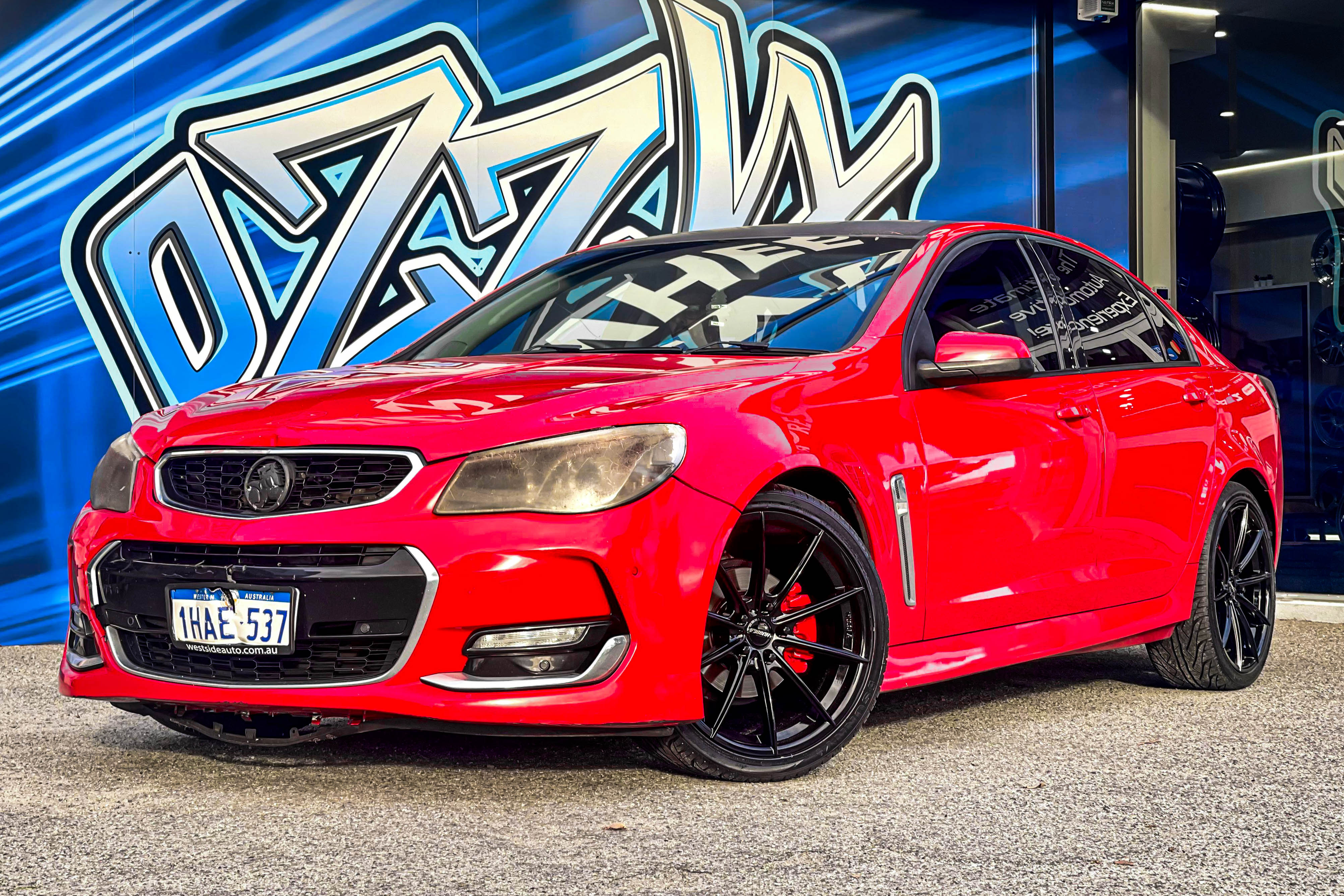 holden commodore hussla moz matte black wheel #19598
