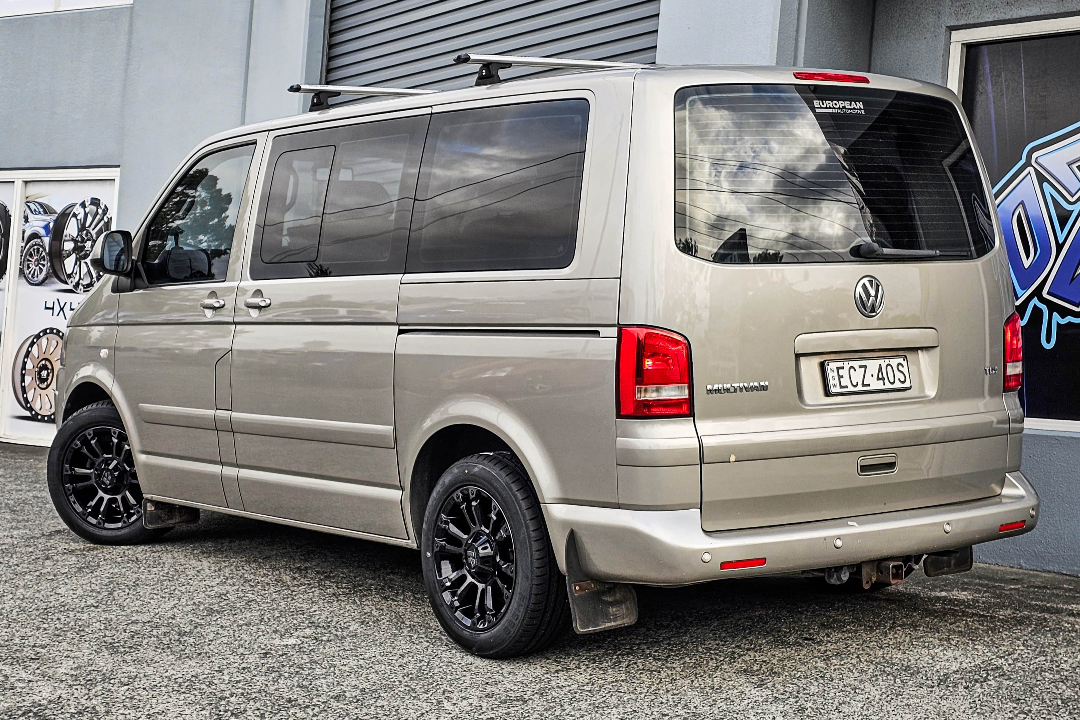 volkswagen multivan hussla ambush gloss black dark tint face wheel #19631