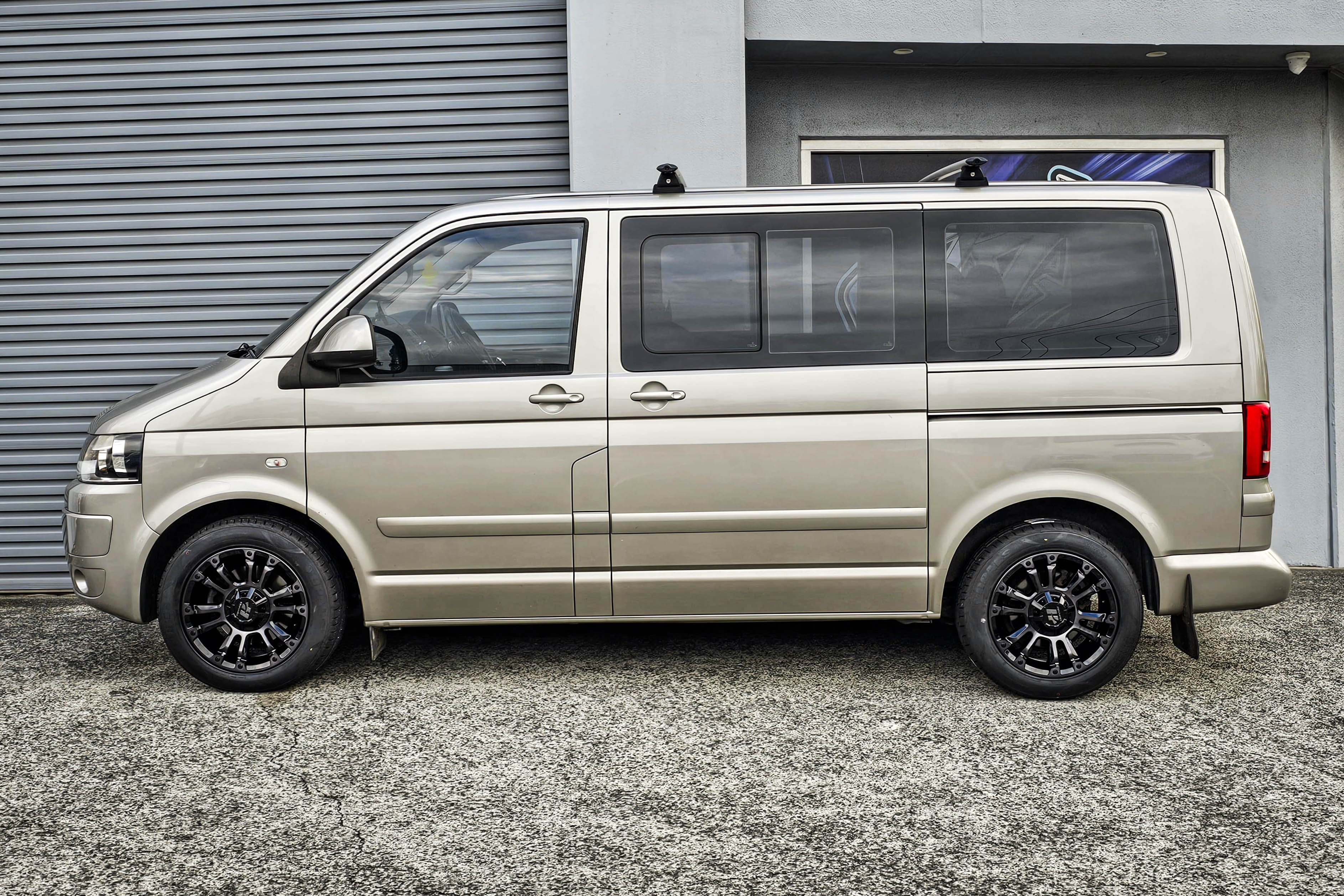 volkswagen multivan hussla ambush gloss black dark tint face wheel #19631