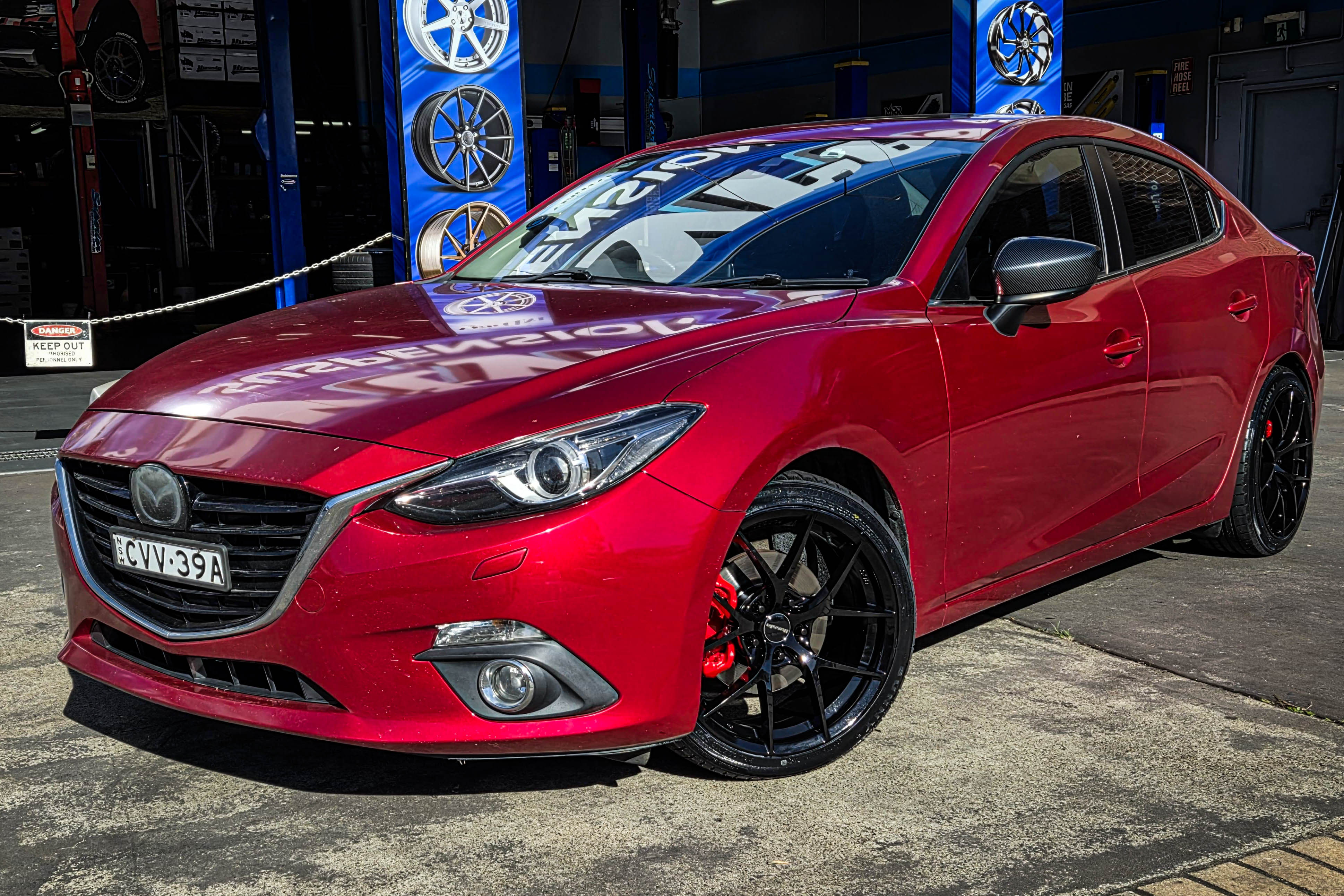 mazda 3 hussla forged b5 gloss black wheel #19671