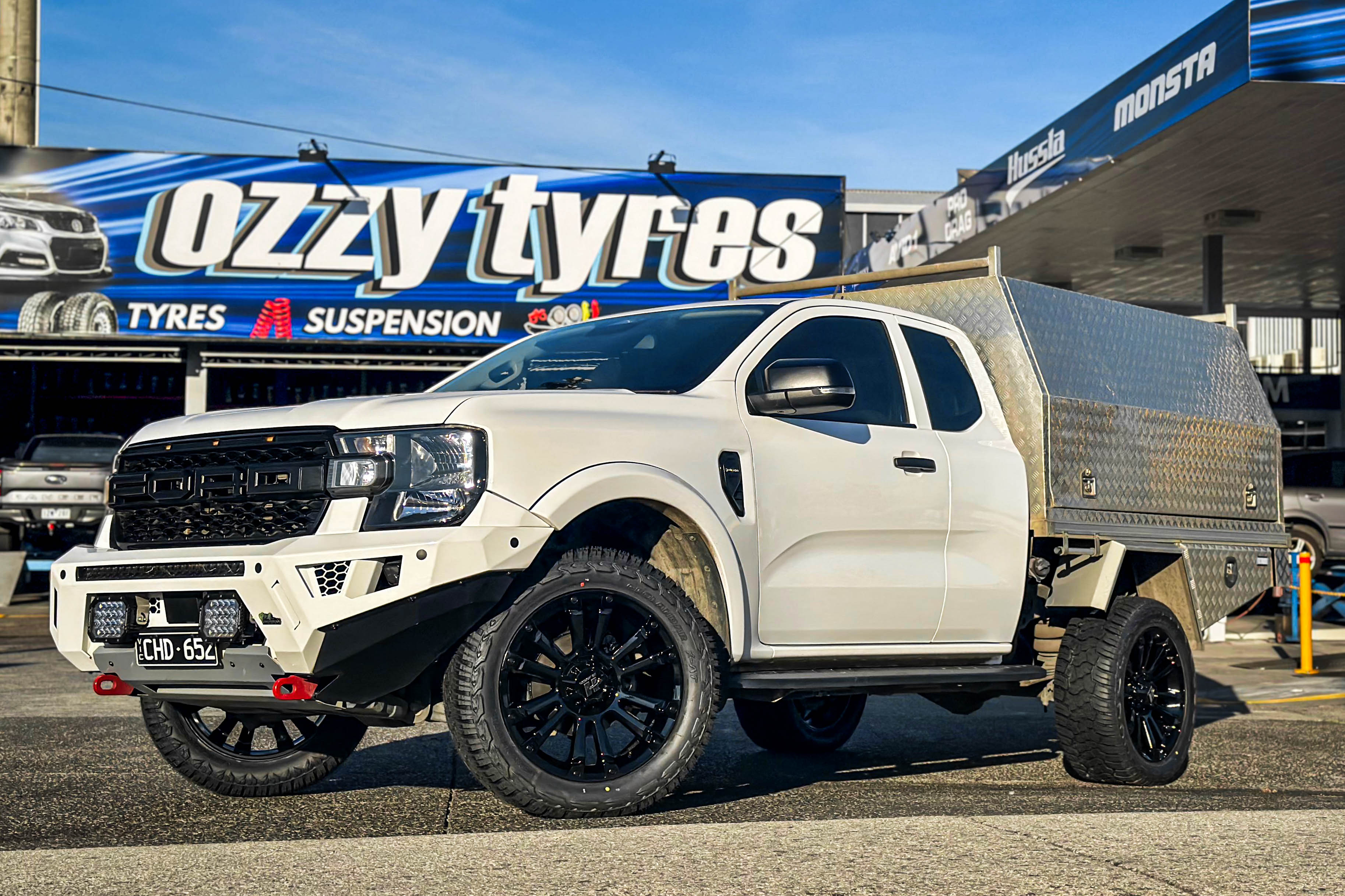 ford ranger hussla ambush full gloss black wheel #19760