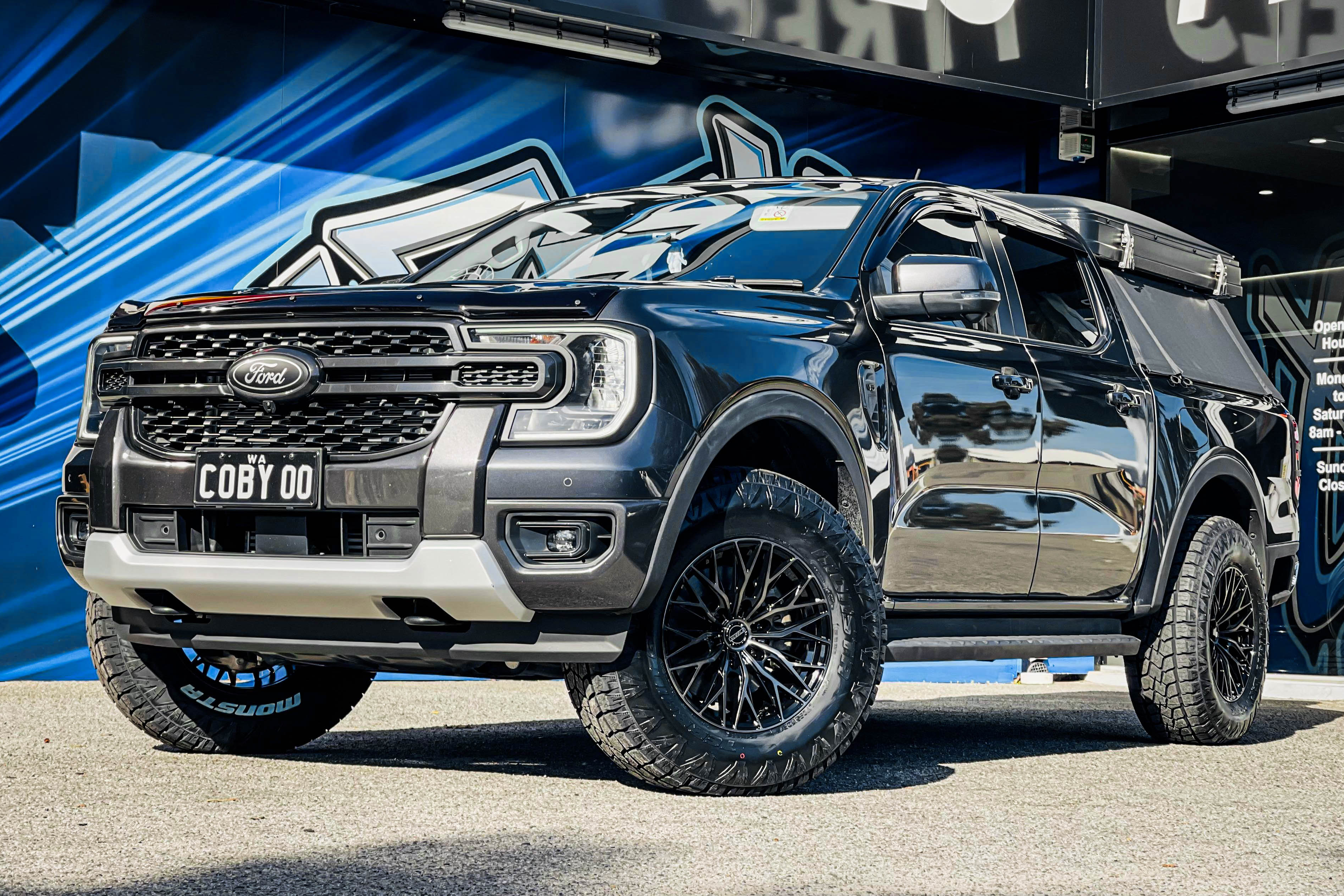 ford ranger hussla wolverine gloss black tint face wheel #19865