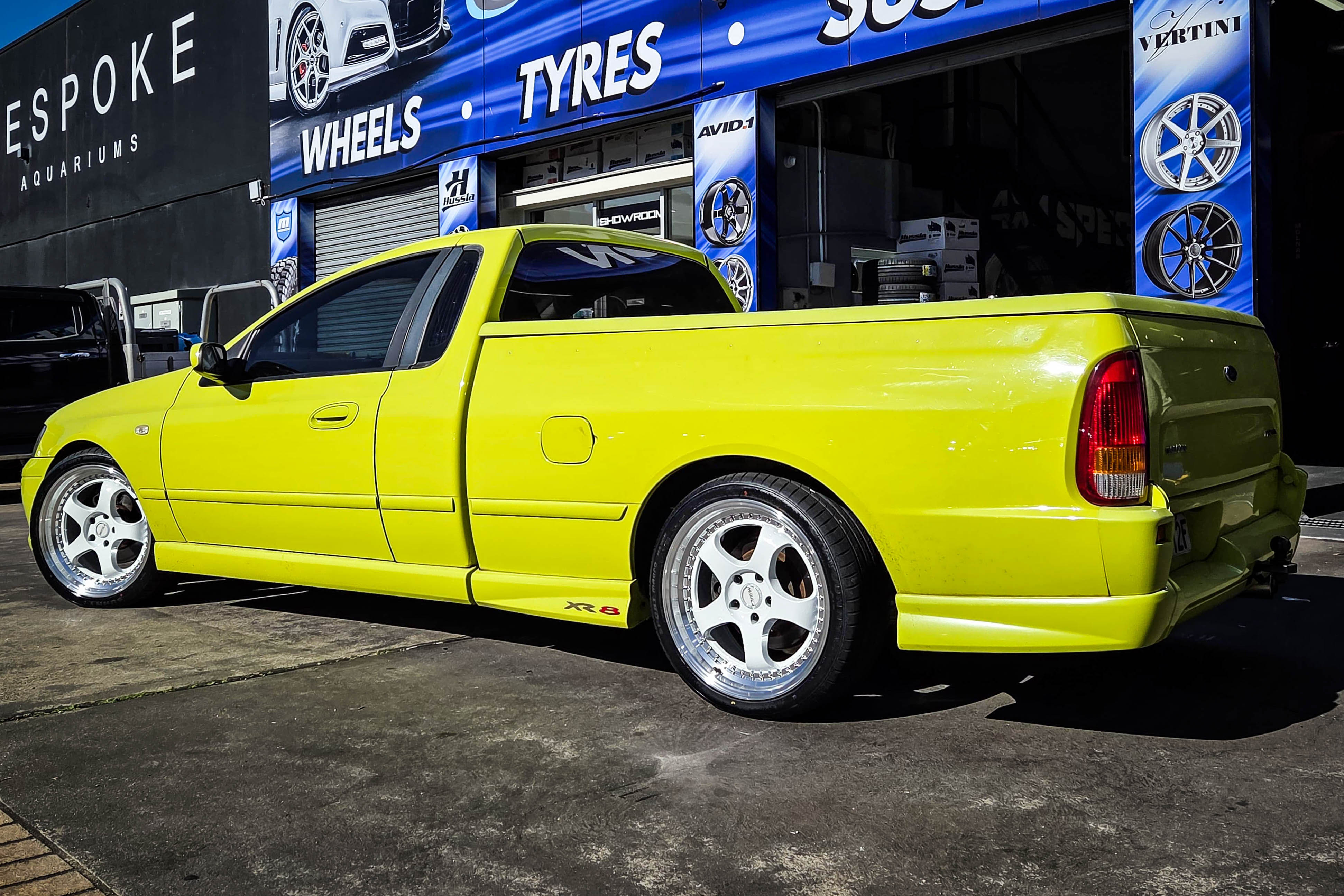 ford falcon ute hussla zen gloss white centre polished lip wheel #19944