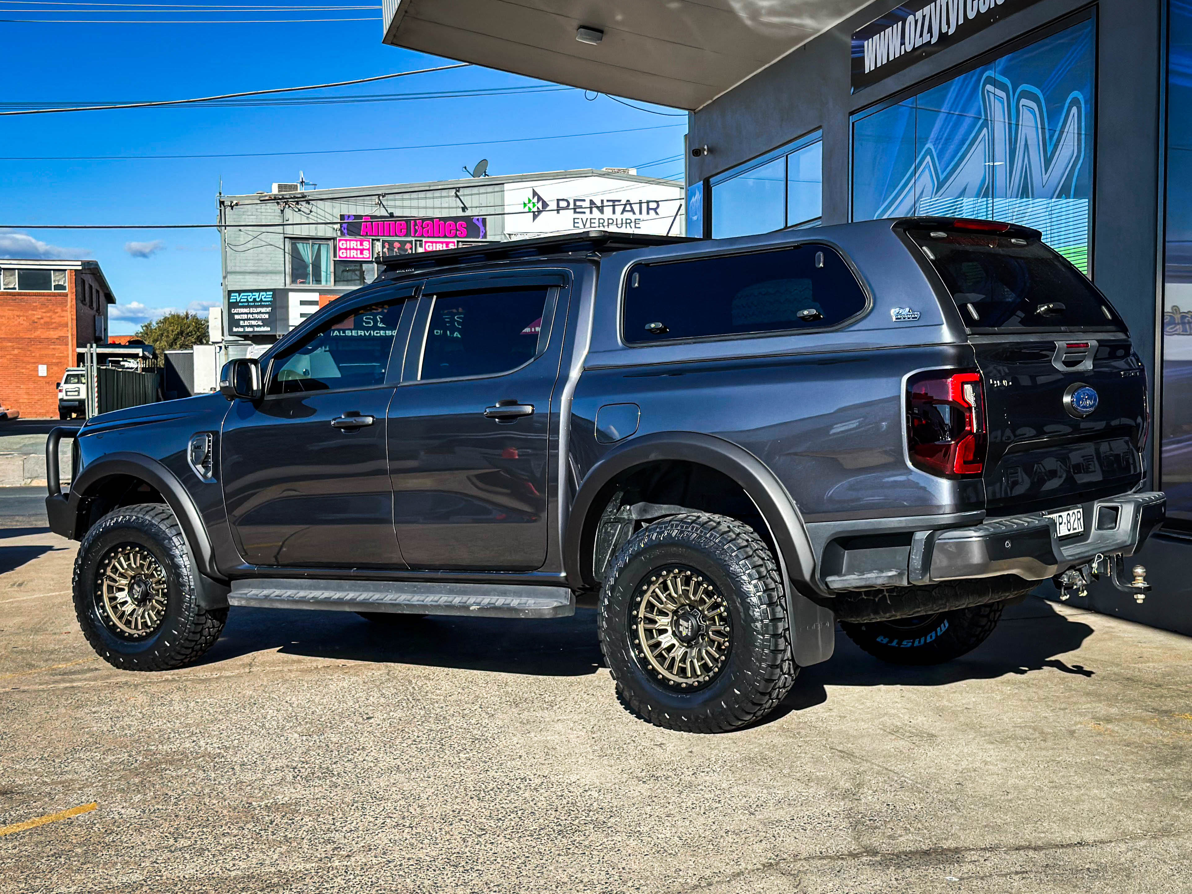 ford ranger next gen hussla snyper matte bronze black lip wheel #20009