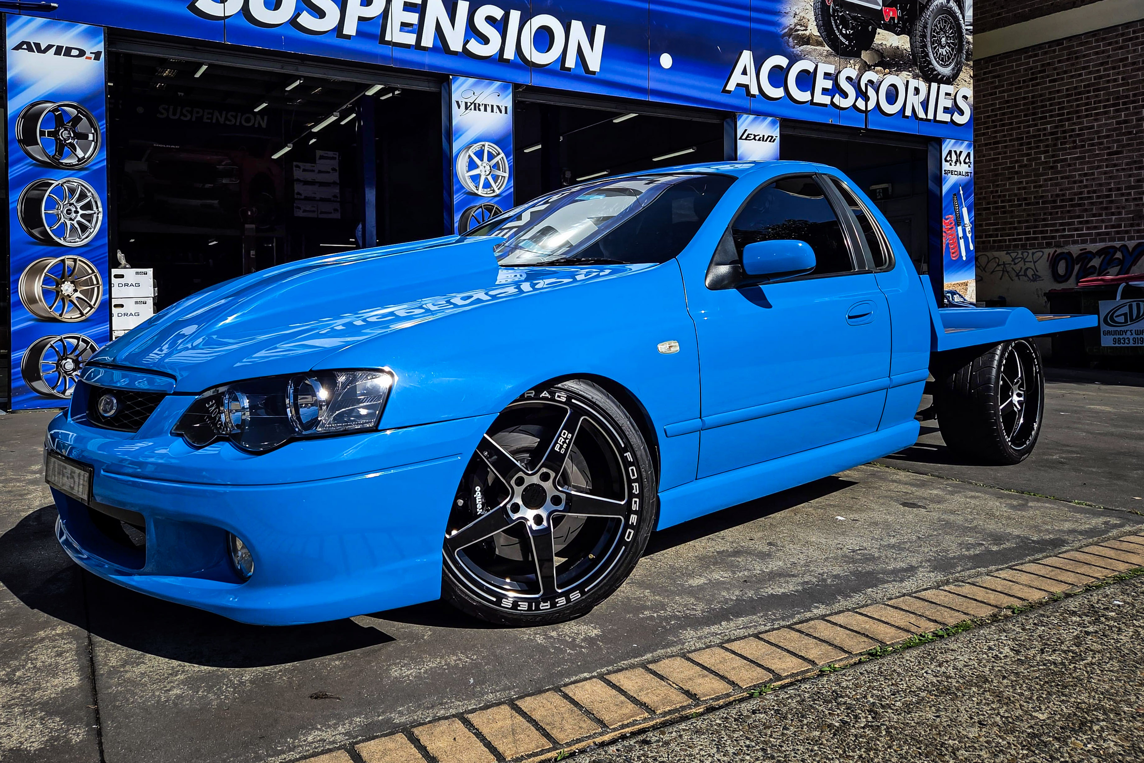 ford falcon ute pro drag pd1 black lip wheel #20062