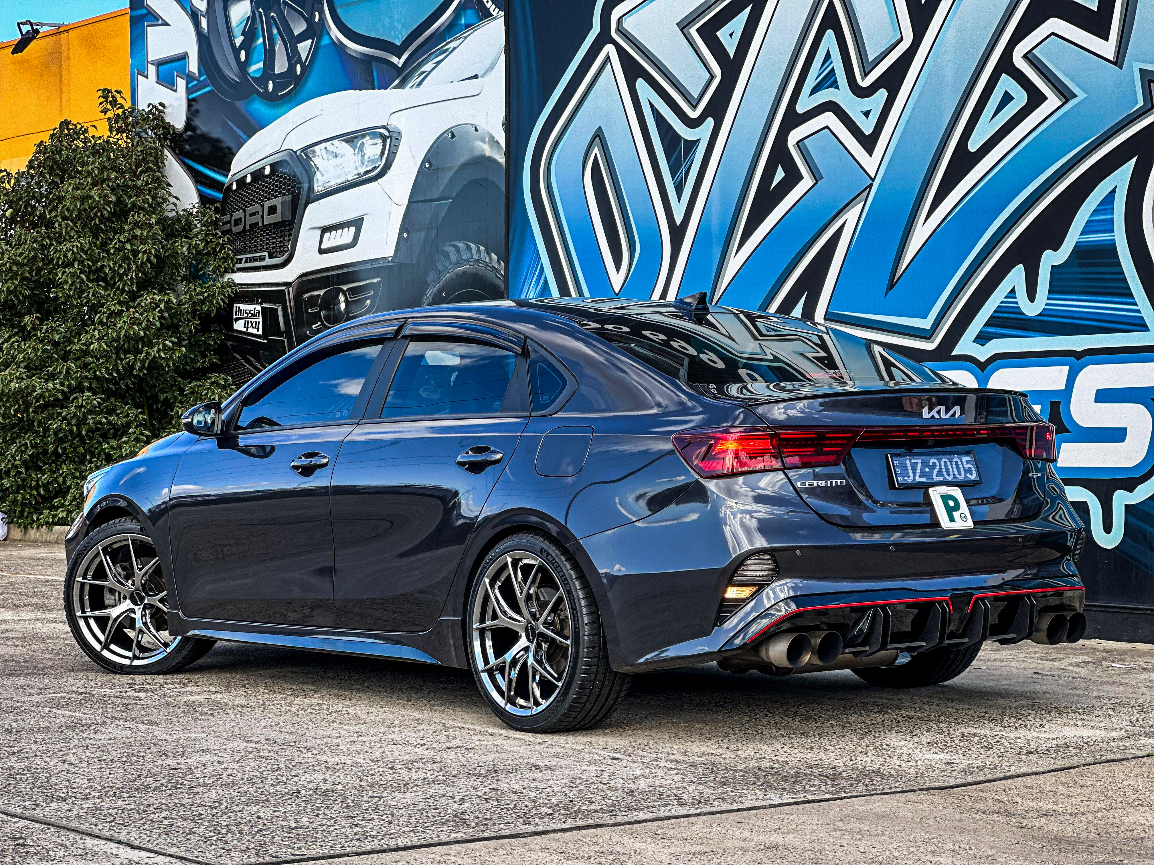 kia cerato hussla forged b6 diamond black wheel #20085