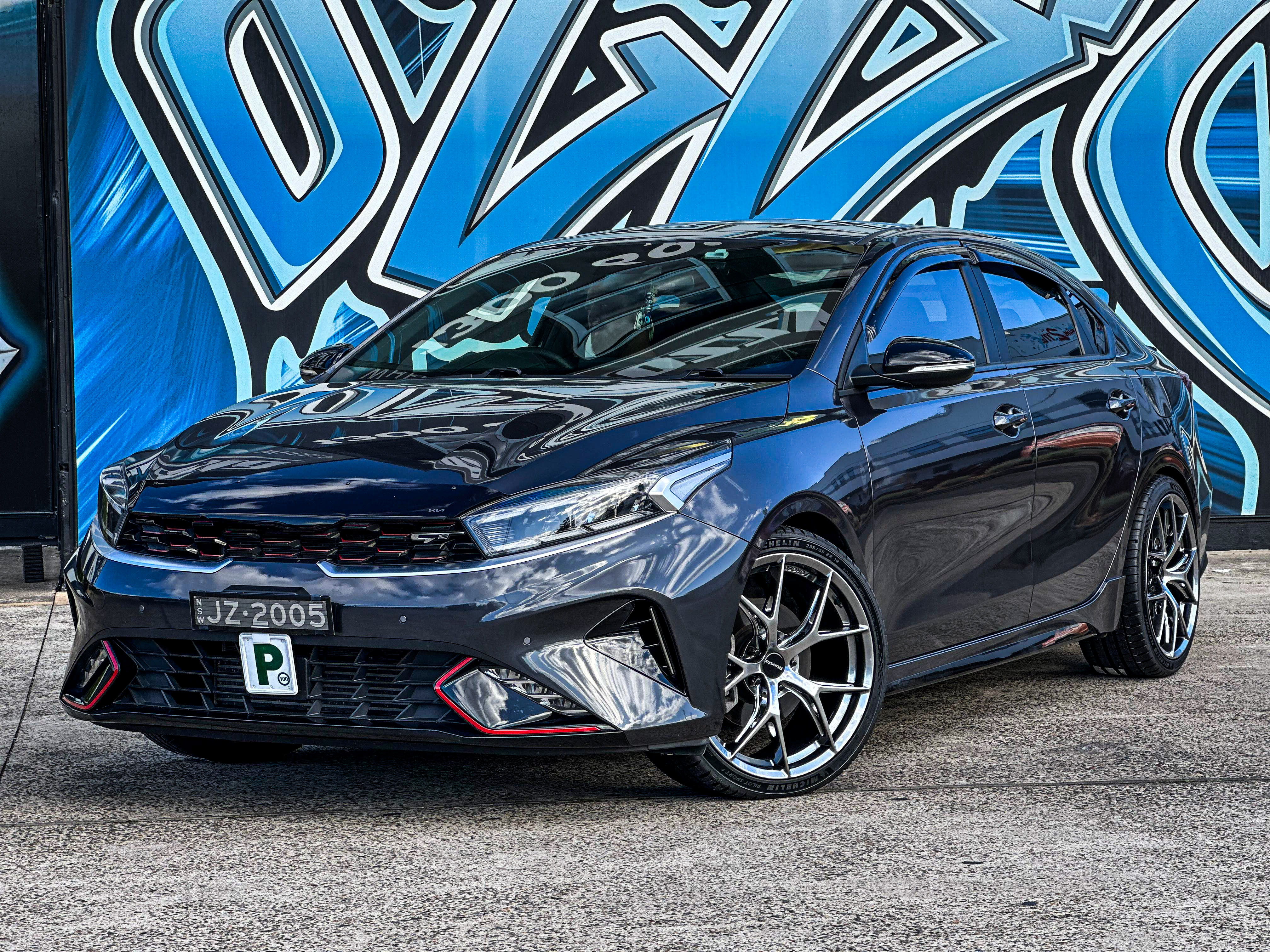 kia cerato hussla forged b6 diamond black wheel #20085
