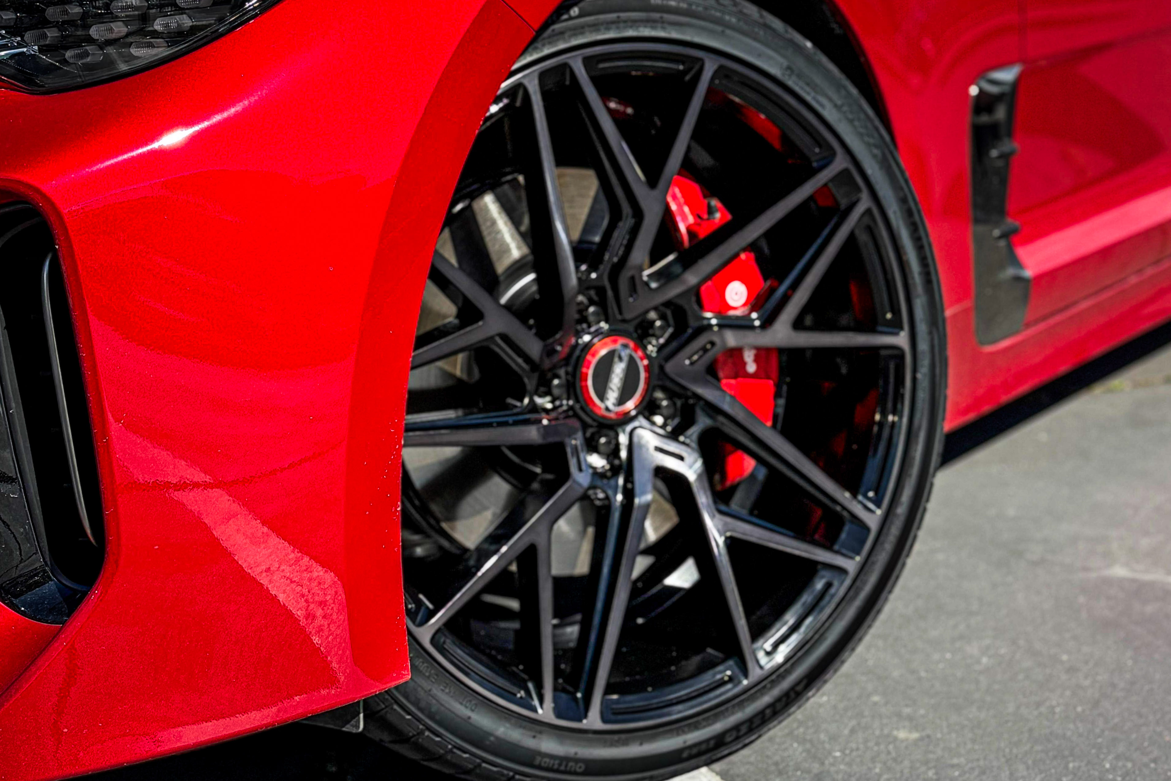 kia stinger hussla jacques gloss black dark tint wheel #20089