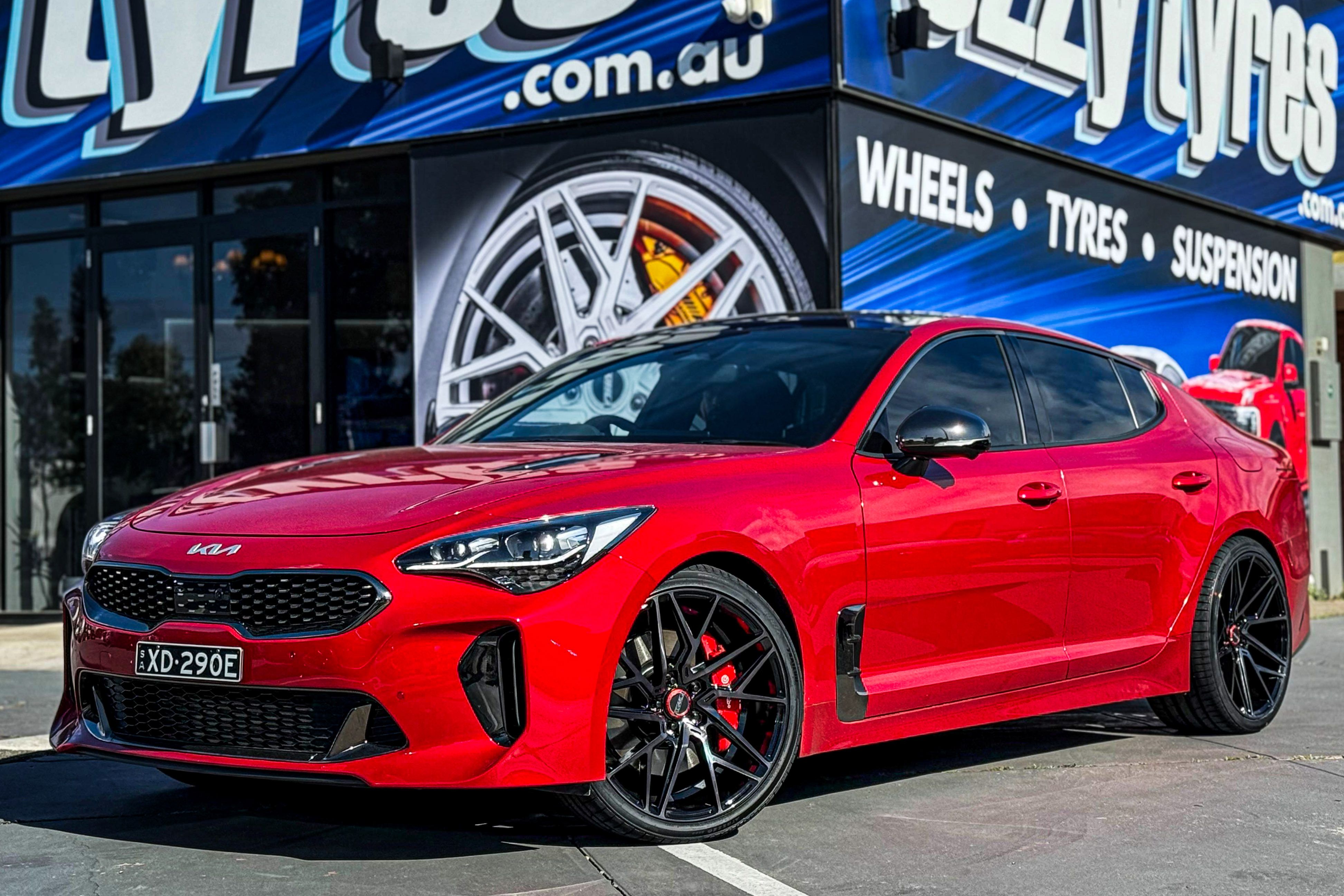 kia stinger hussla jacques gloss black dark tint wheel #20089