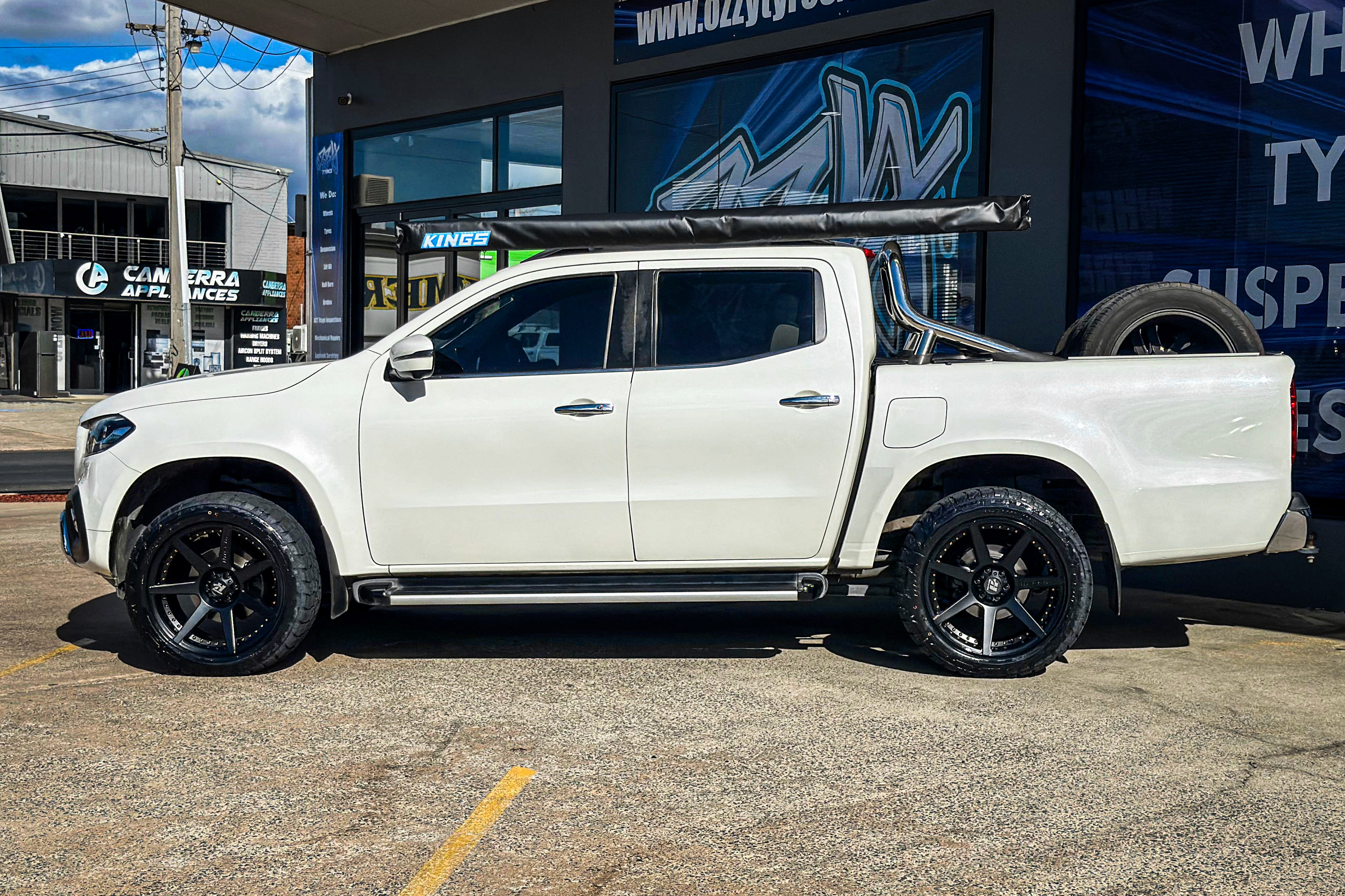 mercedes-benz x-class hussla dynasty matte black gold rivets wheel #20101