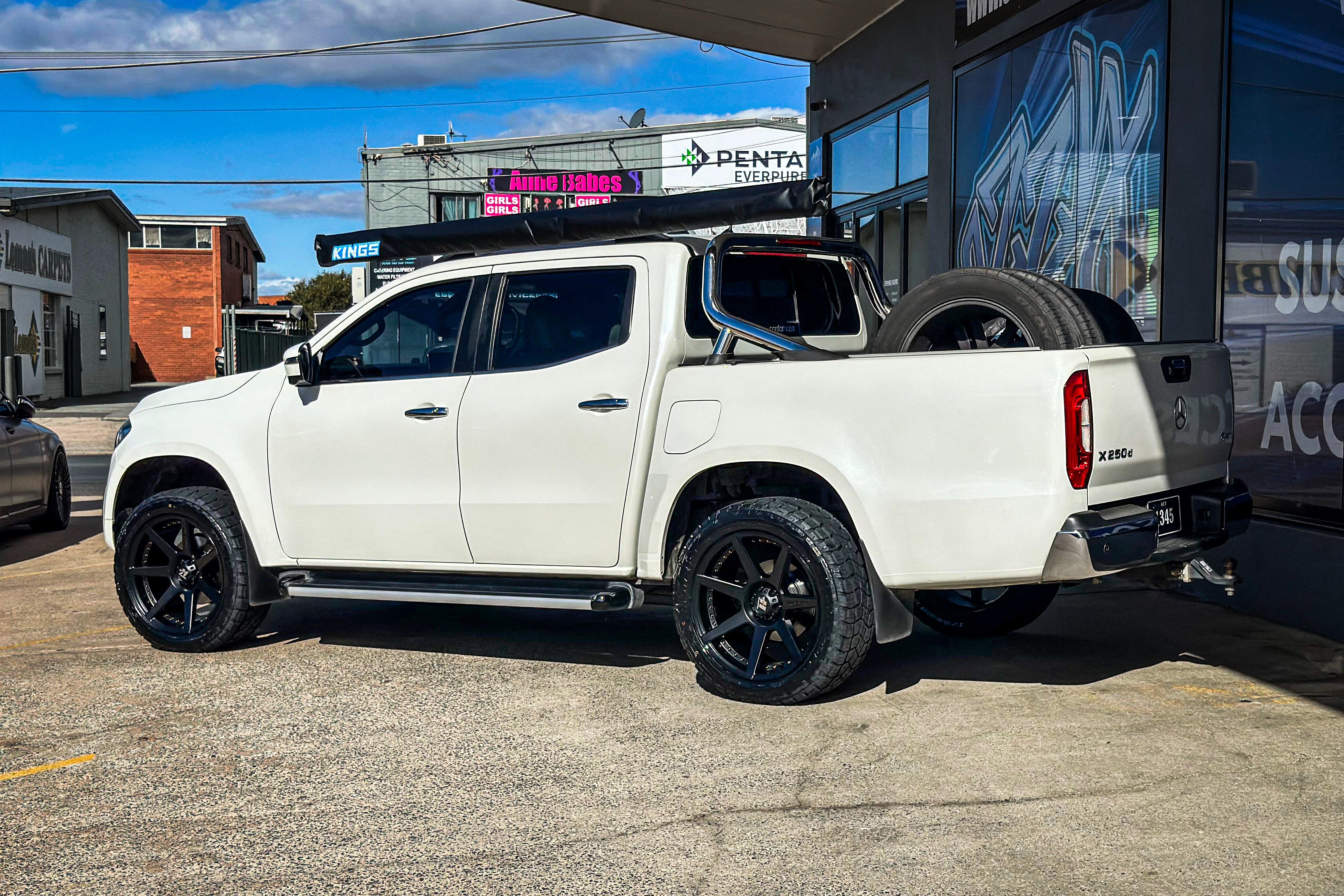 mercedes-benz x-class hussla dynasty matte black gold rivets wheel #20101