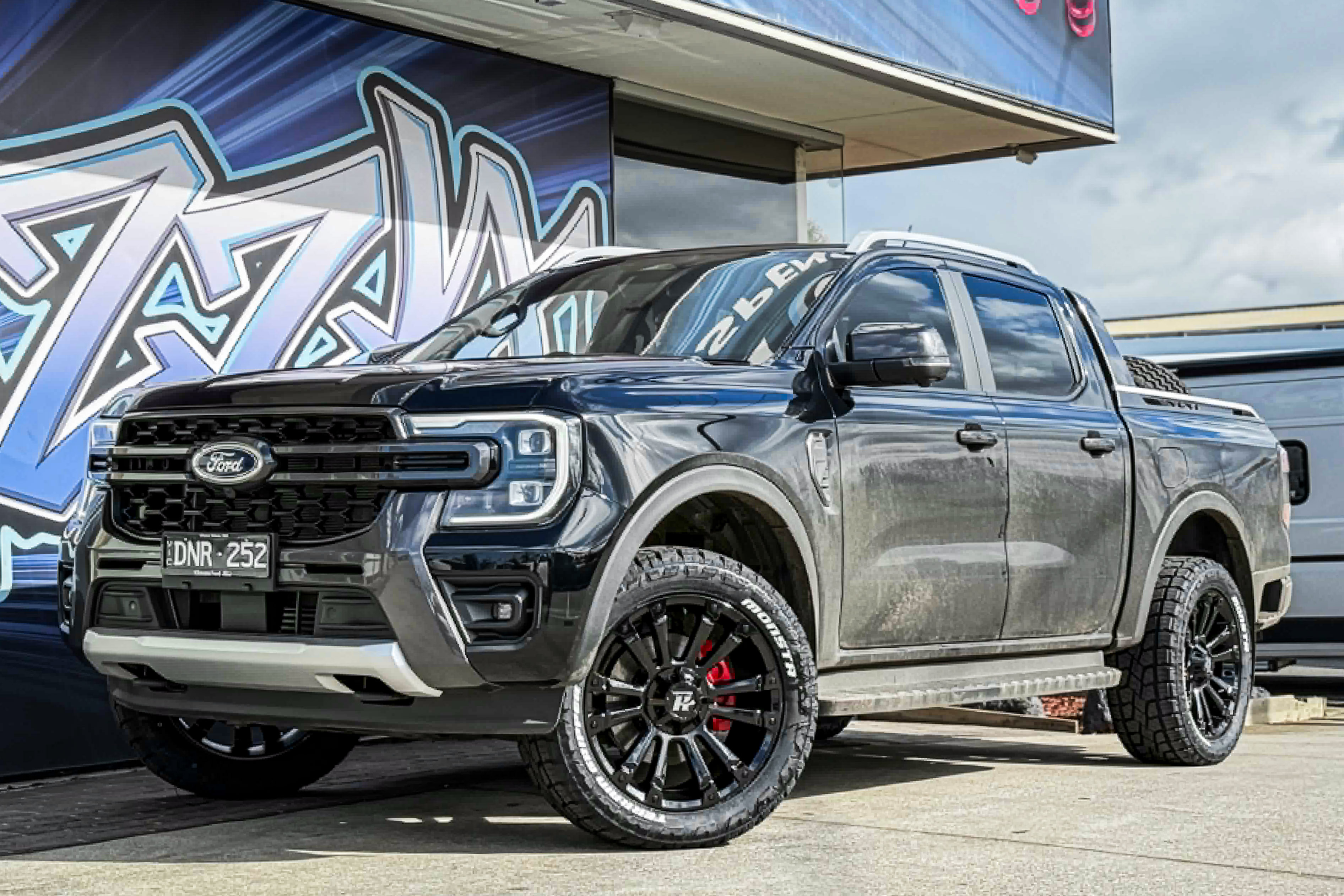 ford ranger hussla ambush full gloss black wheel #20135