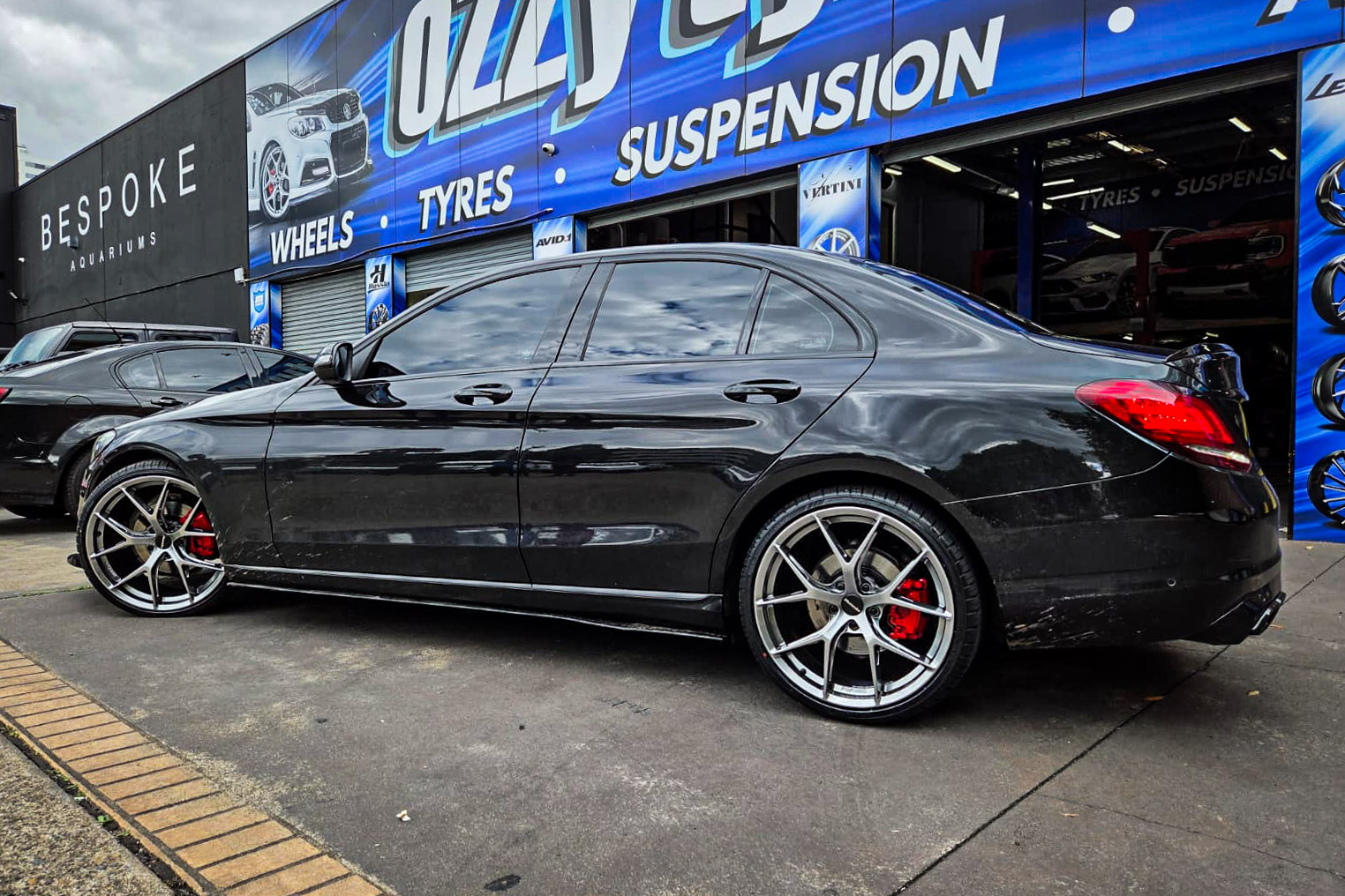mercedes-benz c-class hussla forged b6 diamond black wheel #20200