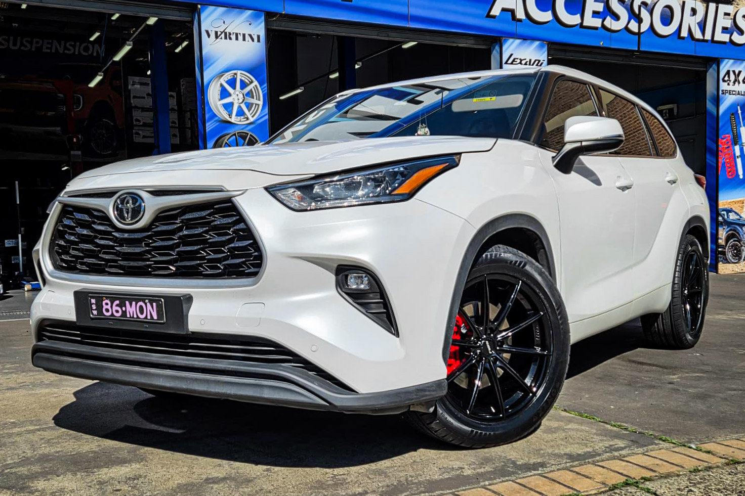 toyota kluger hussla moz gloss black wheel #20257