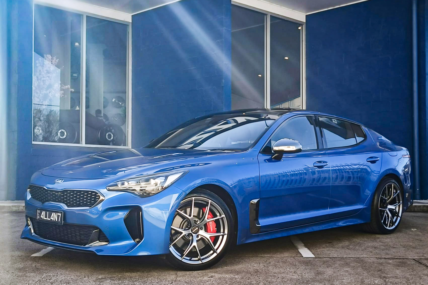 kia stinger hussla forged b6 diamond black wheel #20350
