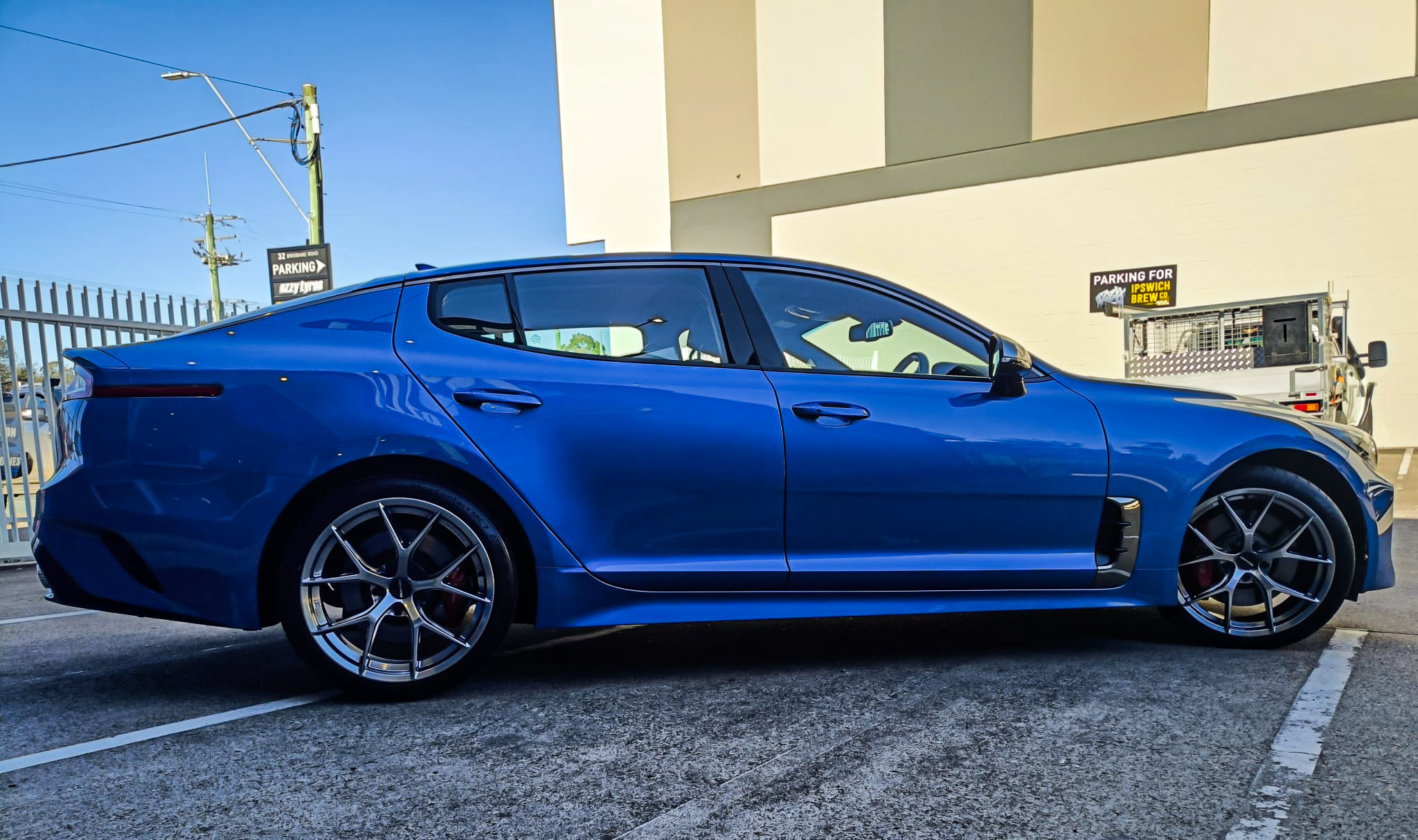 kia stinger hussla forged b6 diamond black wheel #20350