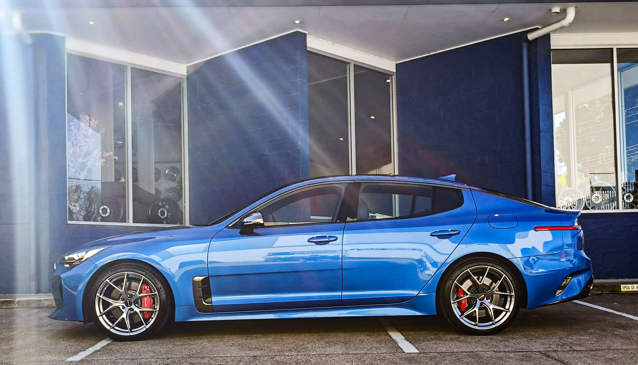 kia stinger hussla forged b6 diamond black wheel #20350