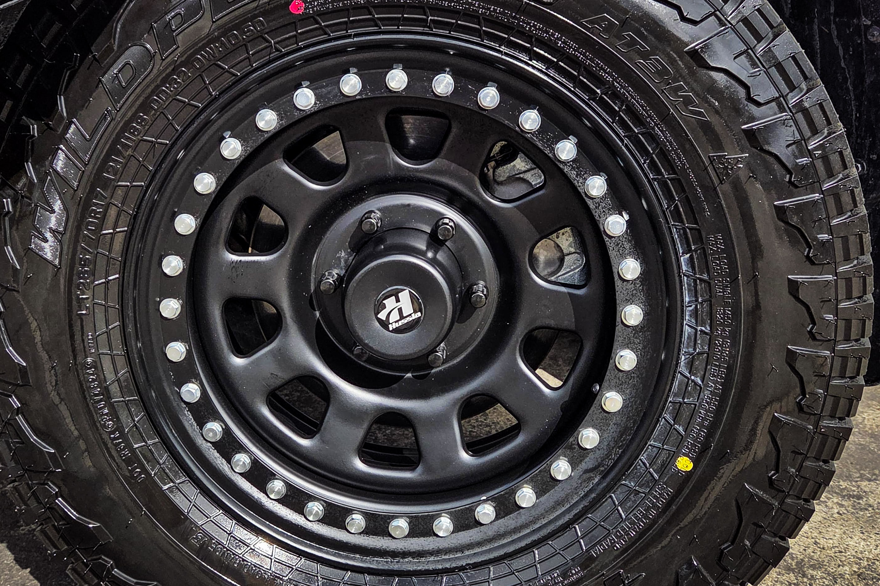 isuzu d-max revolution steel wheel matte black chrome bolts wheel #20512