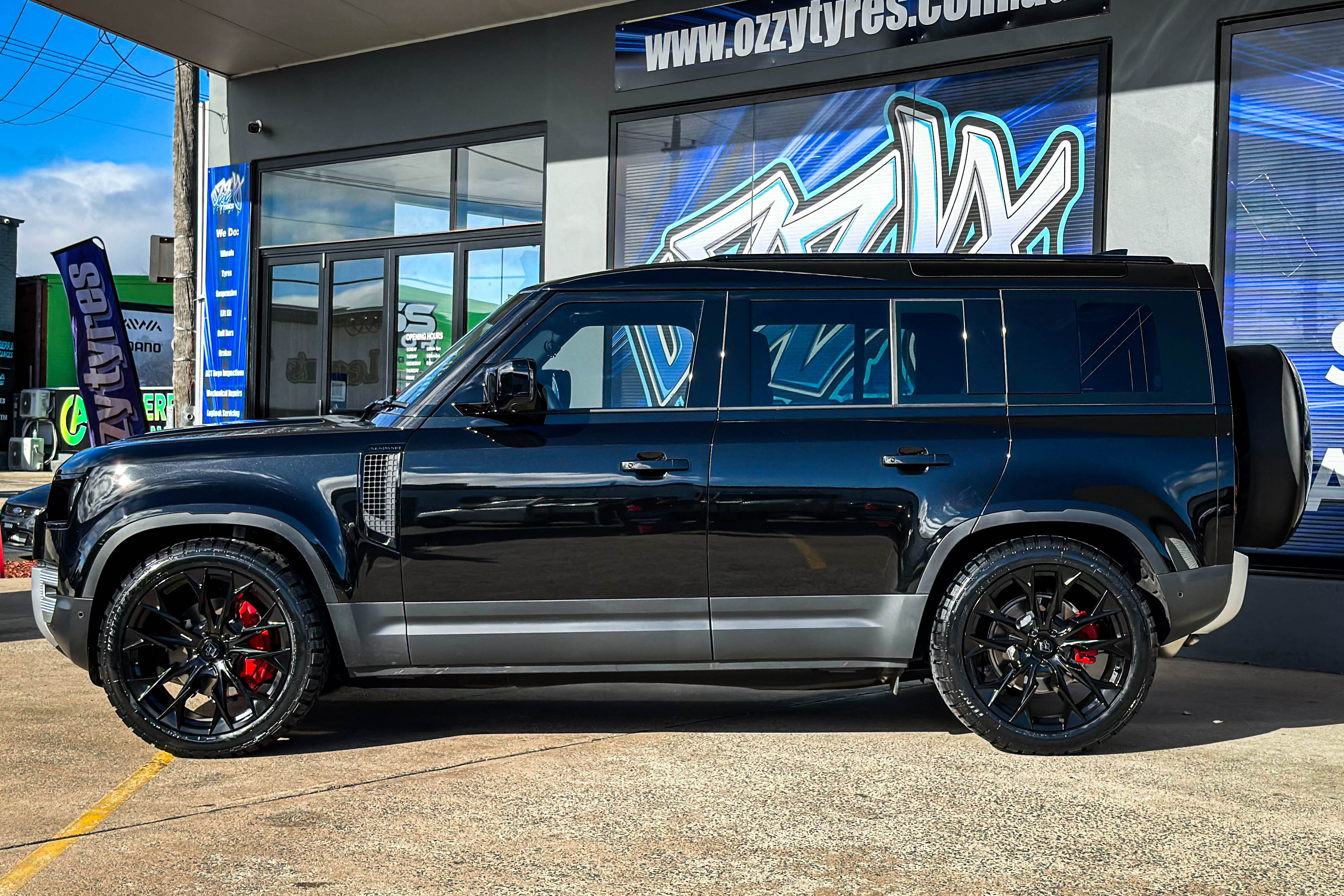 land rover defender hussla phantom gloss black wheel #20530
