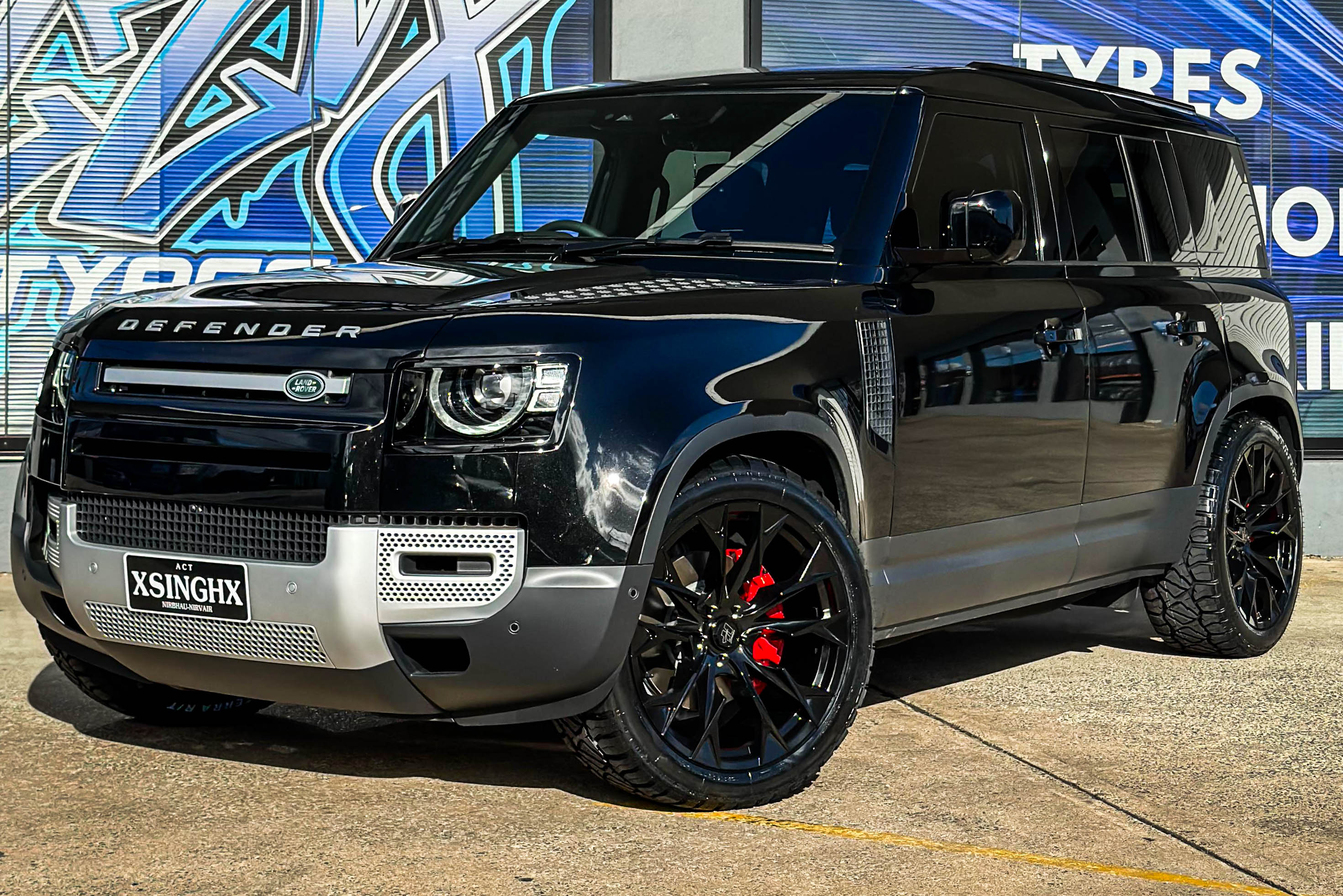 land rover defender hussla phantom gloss black wheel #20530