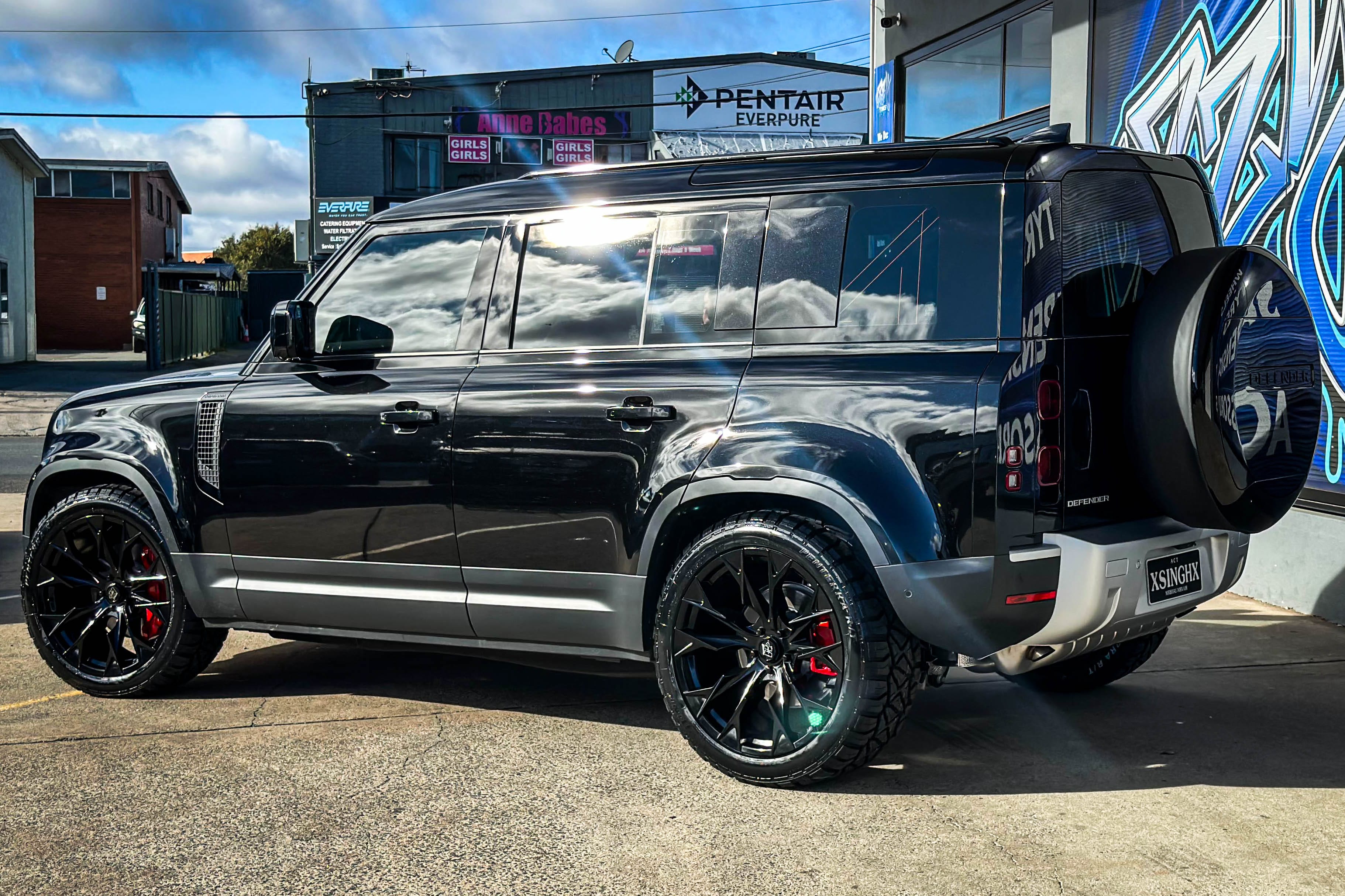 land rover defender hussla phantom gloss black wheel #20530