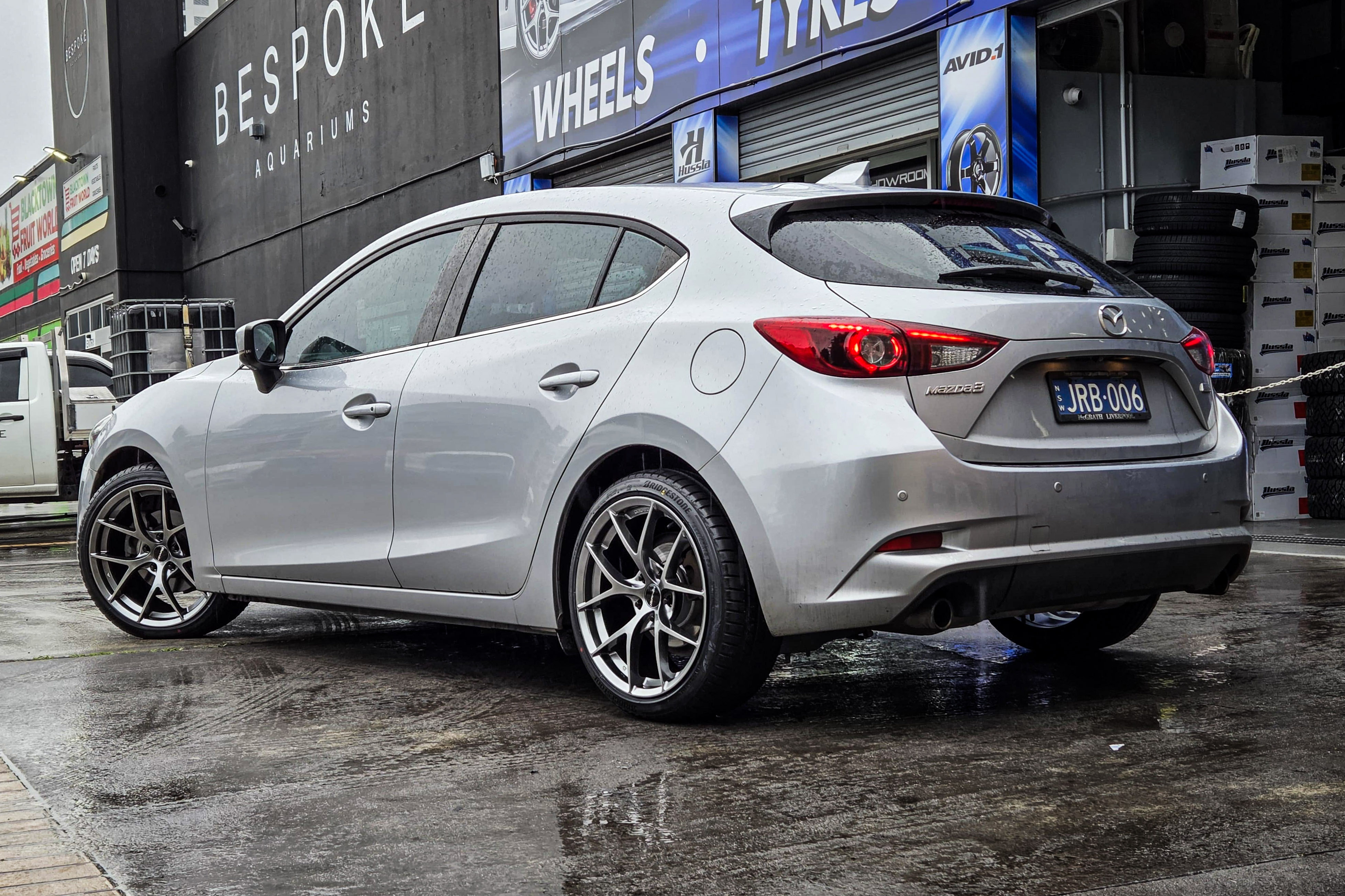 mazda 3 hussla forged b5 diamond black wheel #20533