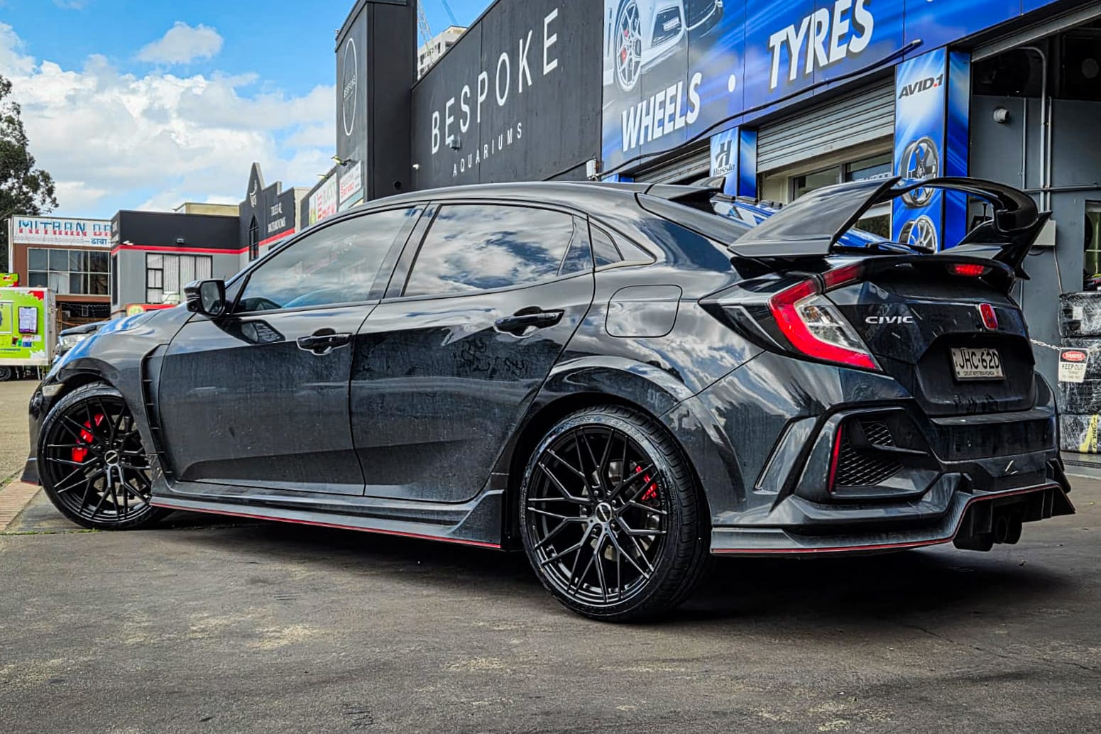 honda civic hussla london matte black wheel #20553