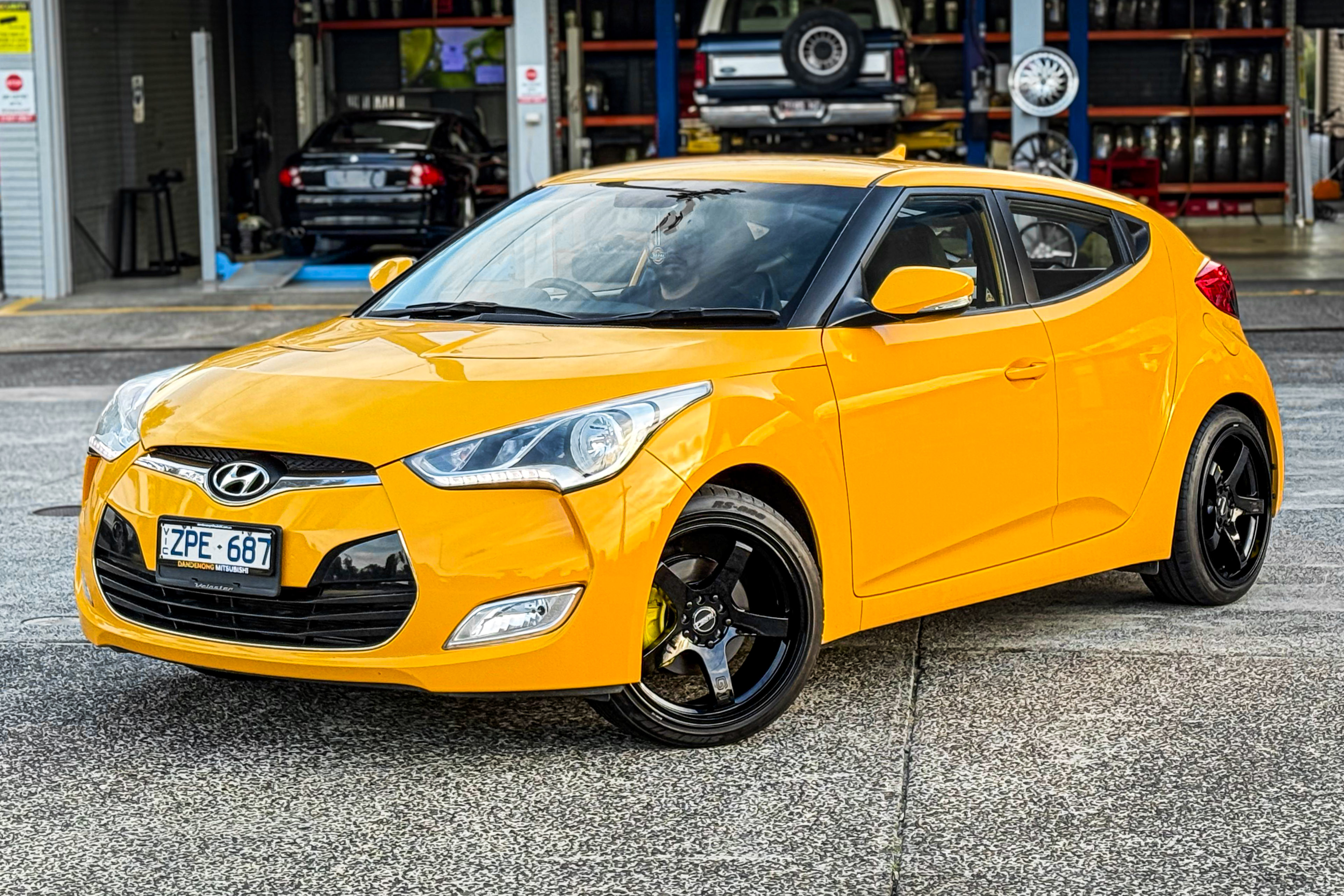 hyundai veloster hussla gt full gloss black wheel #20556