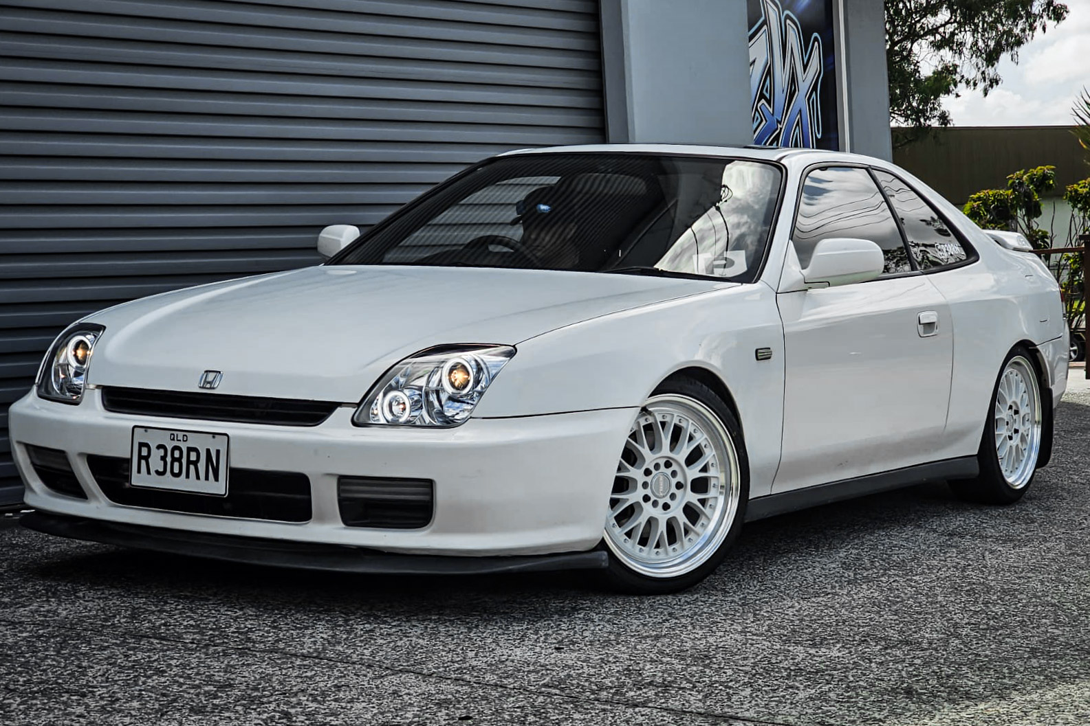 honda prelude hussla 021 white machined lip wheel #20649
