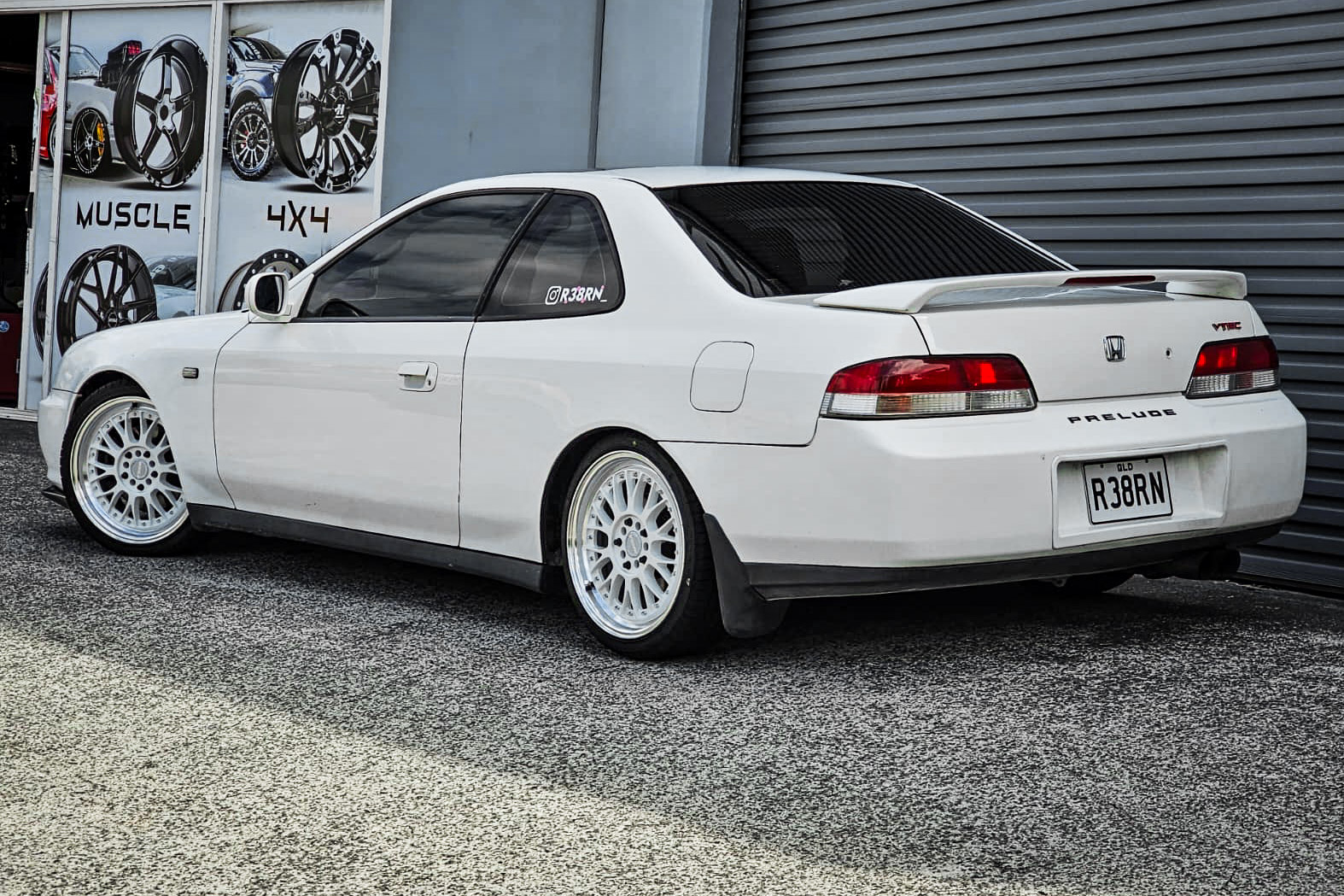 honda prelude hussla 021 white machined lip wheel #20649
