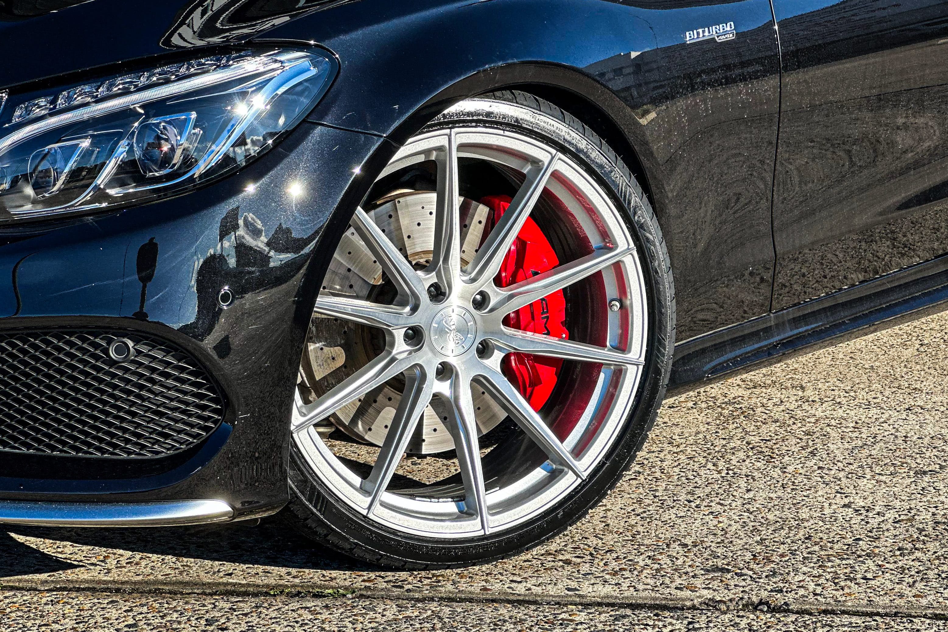 mercedes-benz c-class vertini rf1.1 brushed silver machined face wheel ...