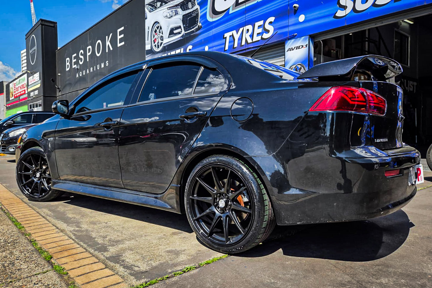 mitsubishi lancer hussla 027 matte black wheel #20700